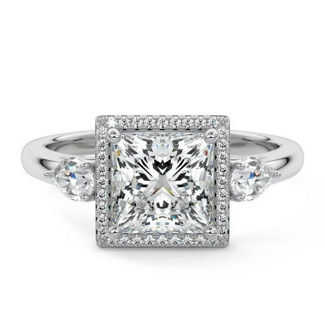 Ethan Jewelry Princess Cut 1.8 Ct Moissanite Wedding Ring - Stamped 14K ...