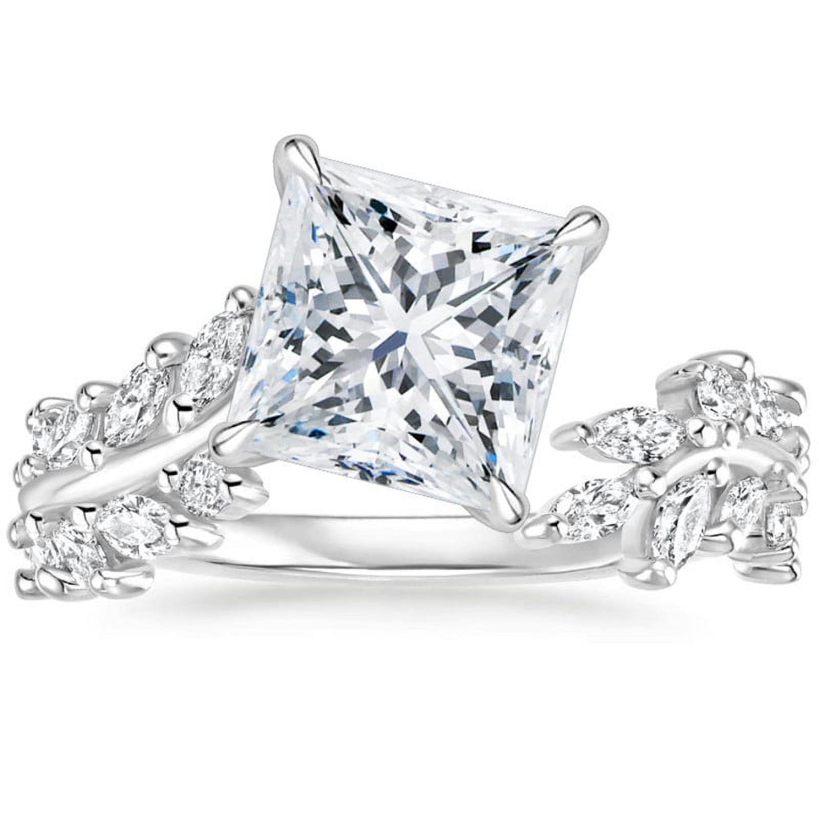 Ethan Jewelry Princess Cut 1.9 Ct Moissanite Gift Rings - Ring - Bypass ...