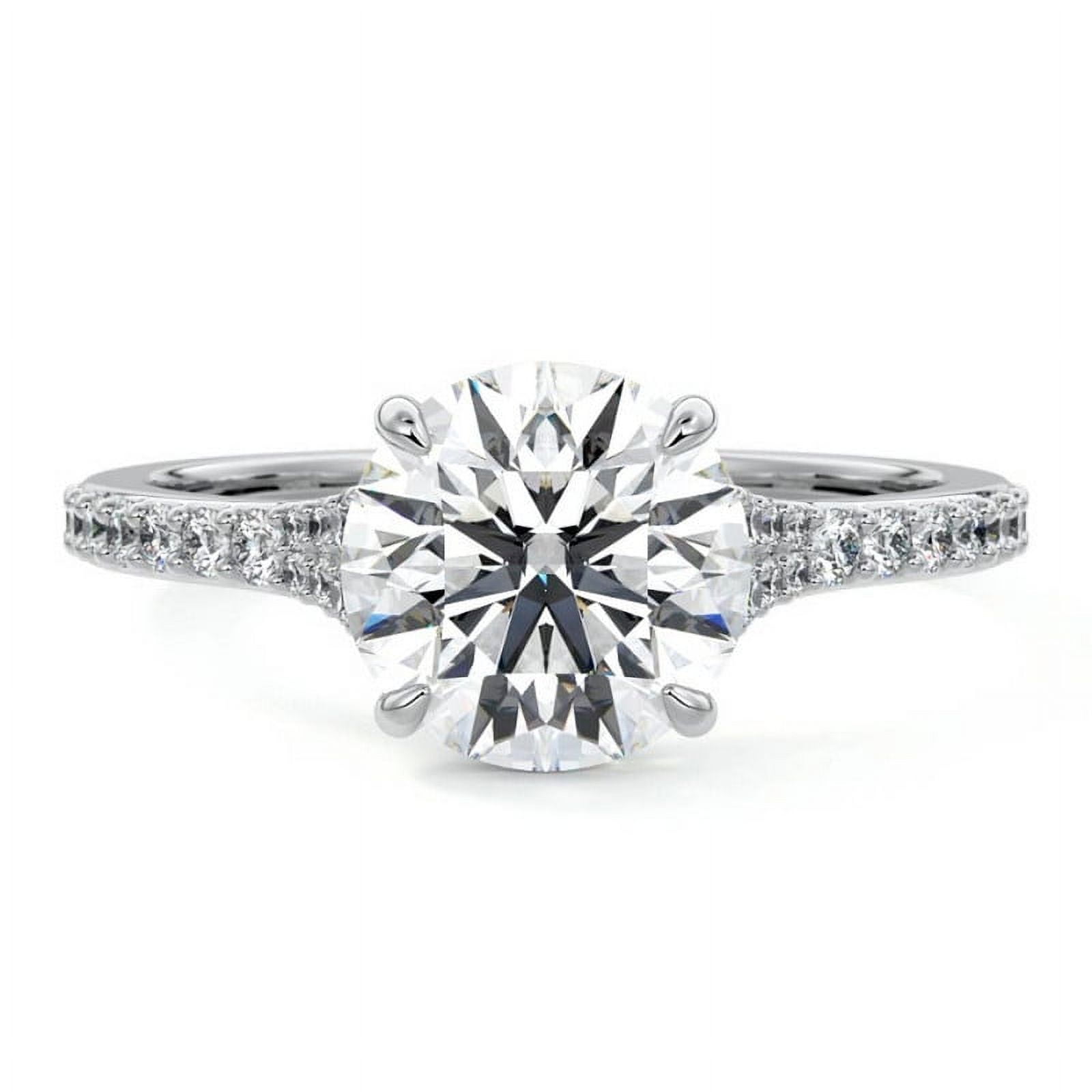 Ethan Jewelry Round Brilliant Cut 1.76 Ct Moissanite Women's Ring - 14K ...