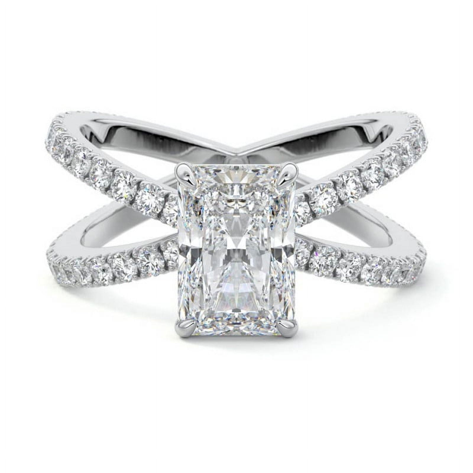 Ethan Jewelry Stamped 14K White Gold Plated Diamond Wedding Ring ...