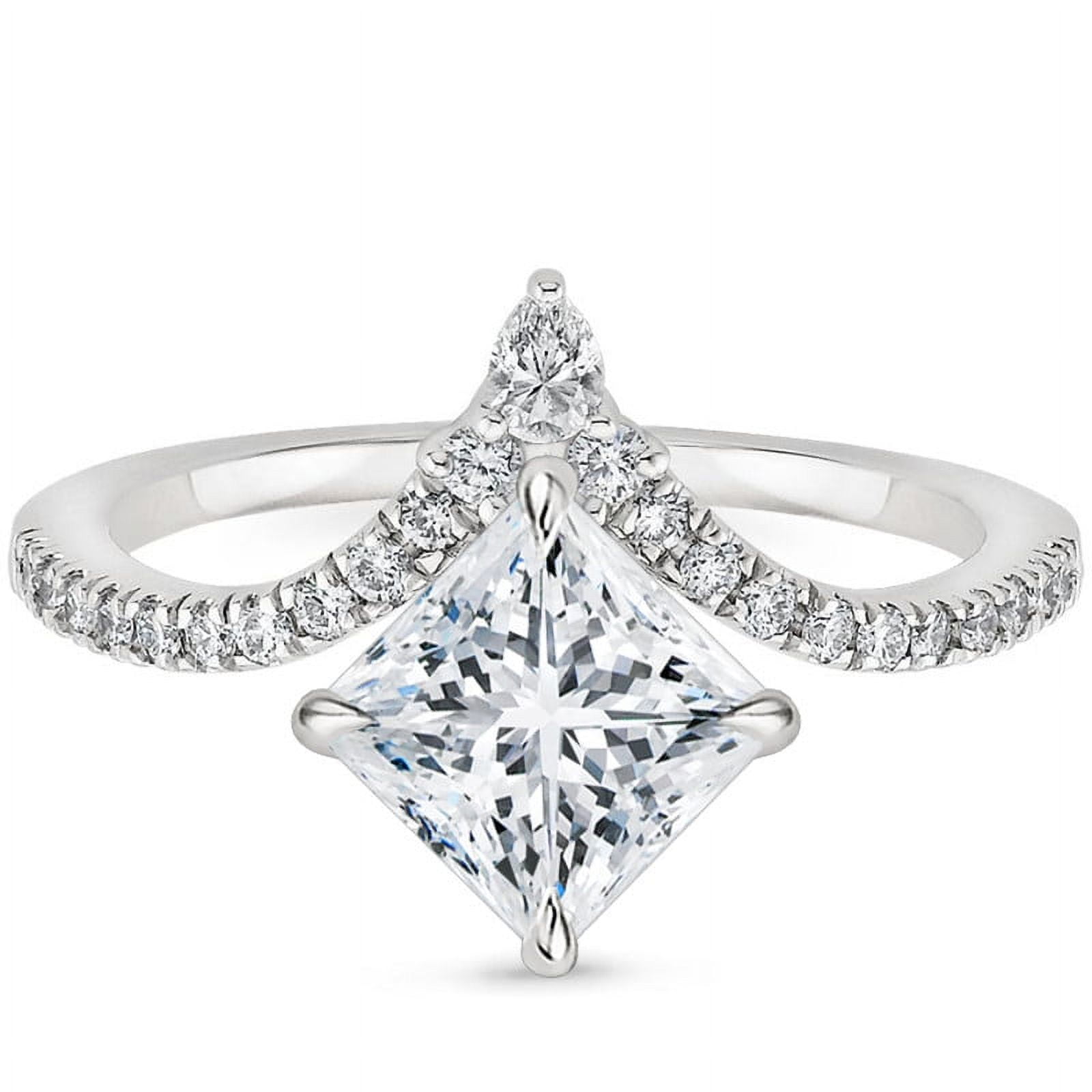 Ethan Jewelry Wedding Anniversary Ring - 14K White Gold Plated Princess ...