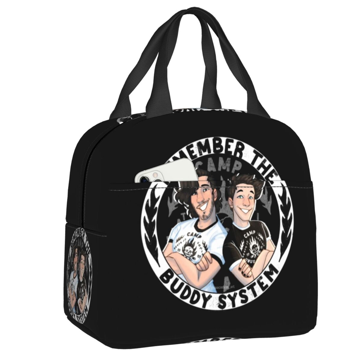 Ethan Markiplier Mark Black And White Split Lunch Bag Cooler Thermal ...