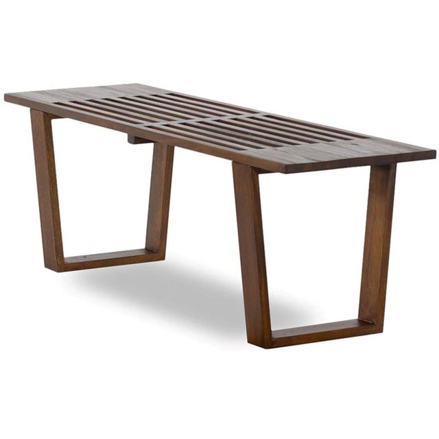 Ethan Mid-Century Modern teak Bench in Brown - Walmart.com