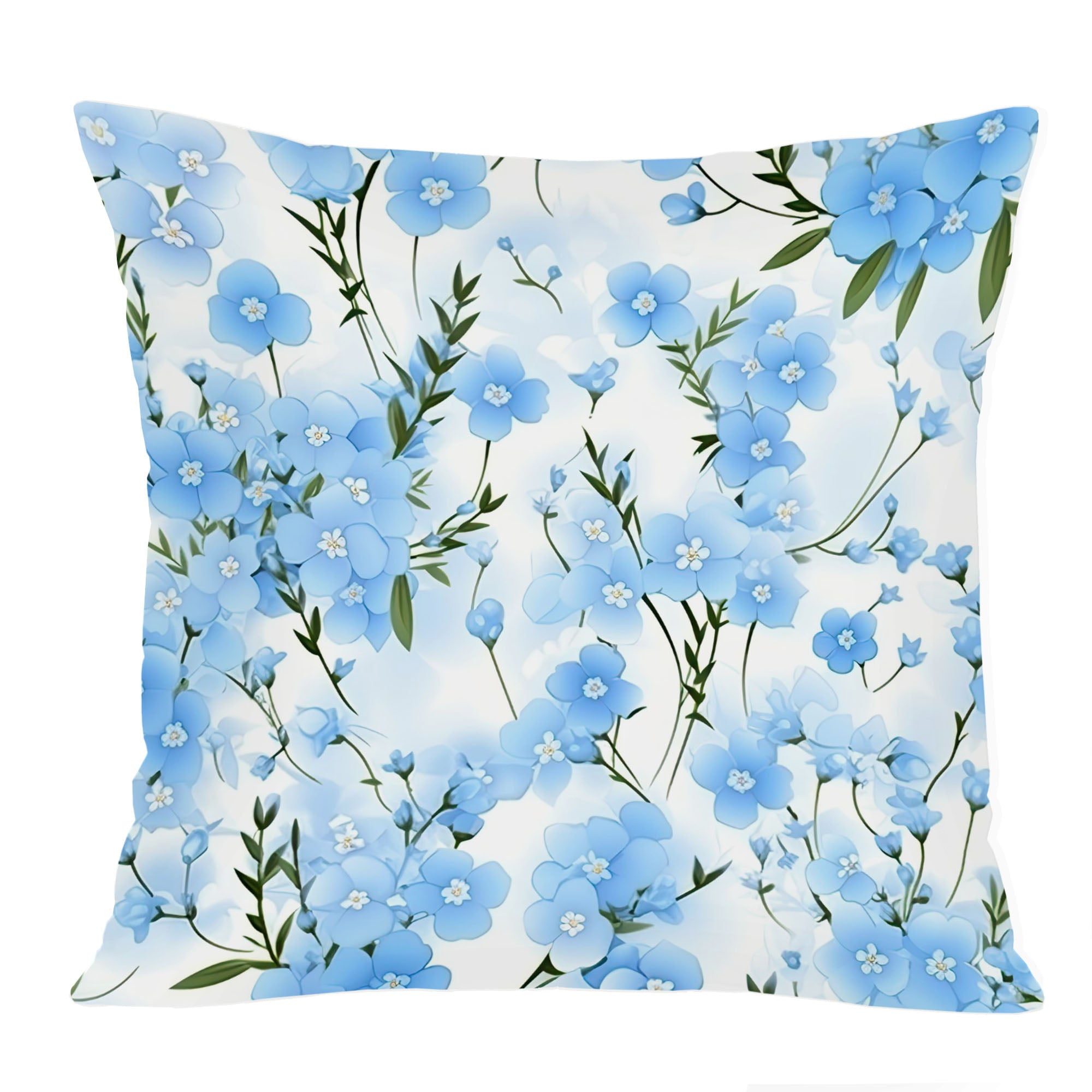 Ethan Taylor Floral Throw Pillow Soft Cushion Cover 'Blue Flower Modern ...