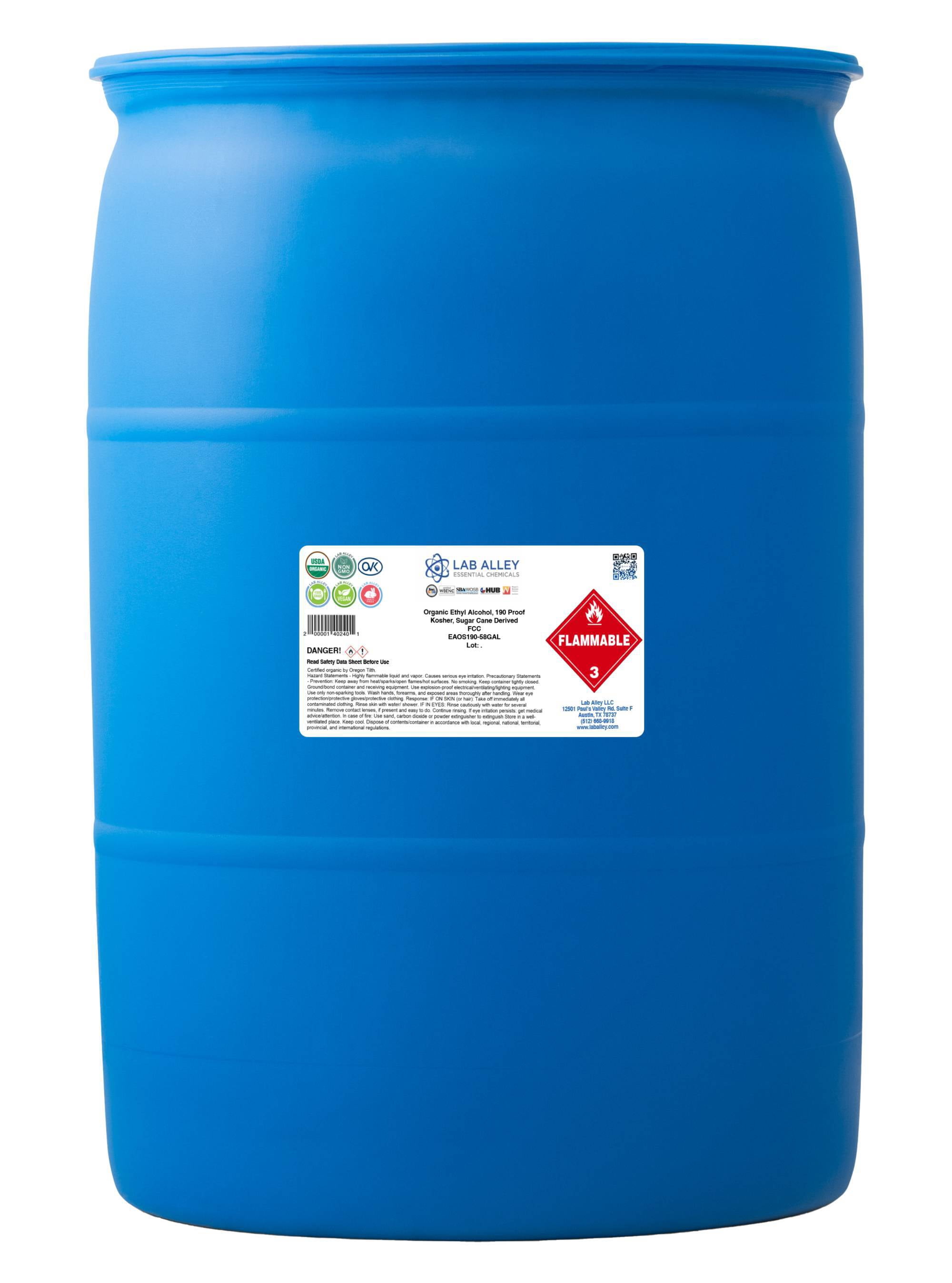 Ethanol 190 Proof (95%) Organic/Vegan Sugar Cane Alcohol, FCC Food ...
