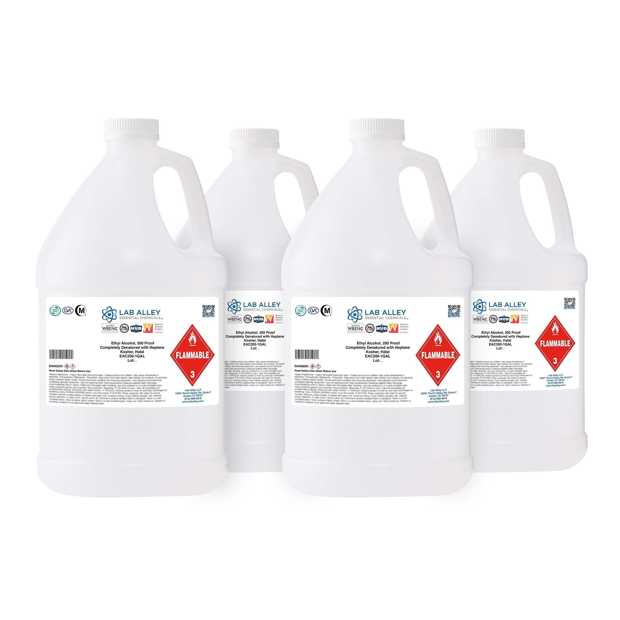 Lab Alley Ethanol 200 Proof (100%) Denatured with Heptane, Extraction ...