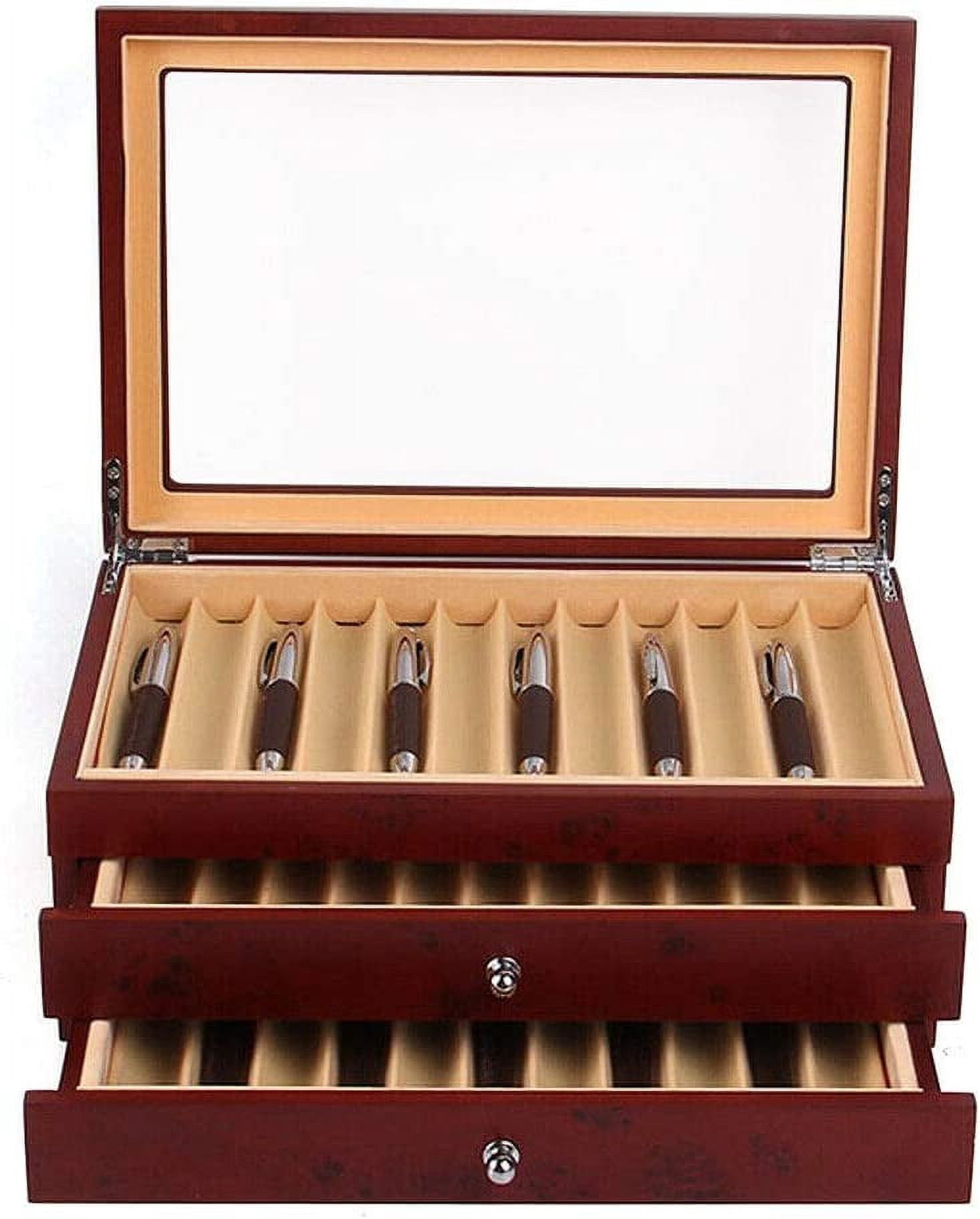 Ethedeal 3 Layer 34 Slots Display Box Wood Pen Display Case Fountain ...