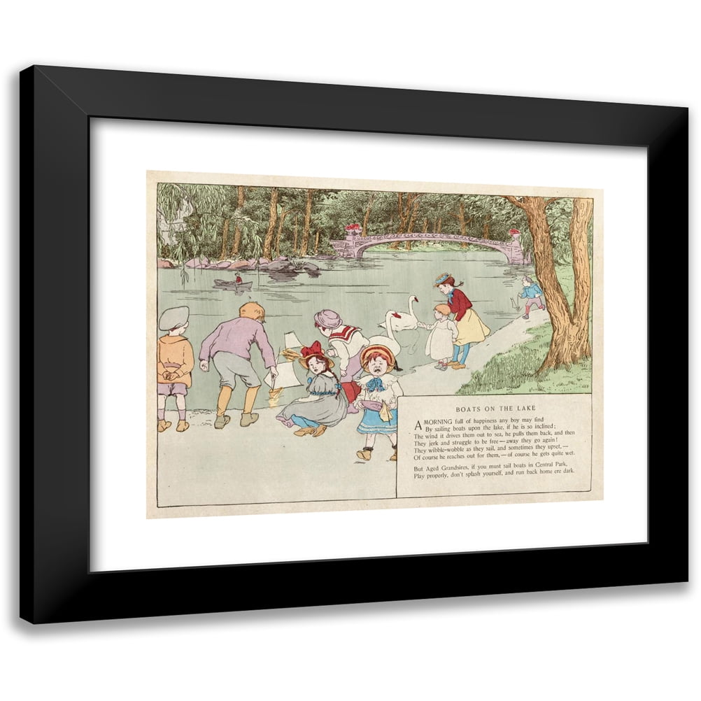 Ethel Mars 18x15 Black Modern Framed Museum Art Print Titled - Boats on ...