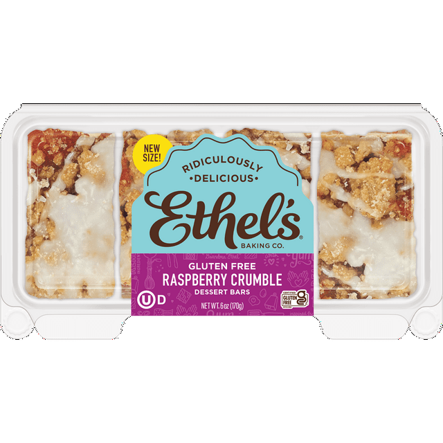 Ethel's Baking Co. Raspberry Crumble Dessert Bars, Shelf-Stable, Short ...