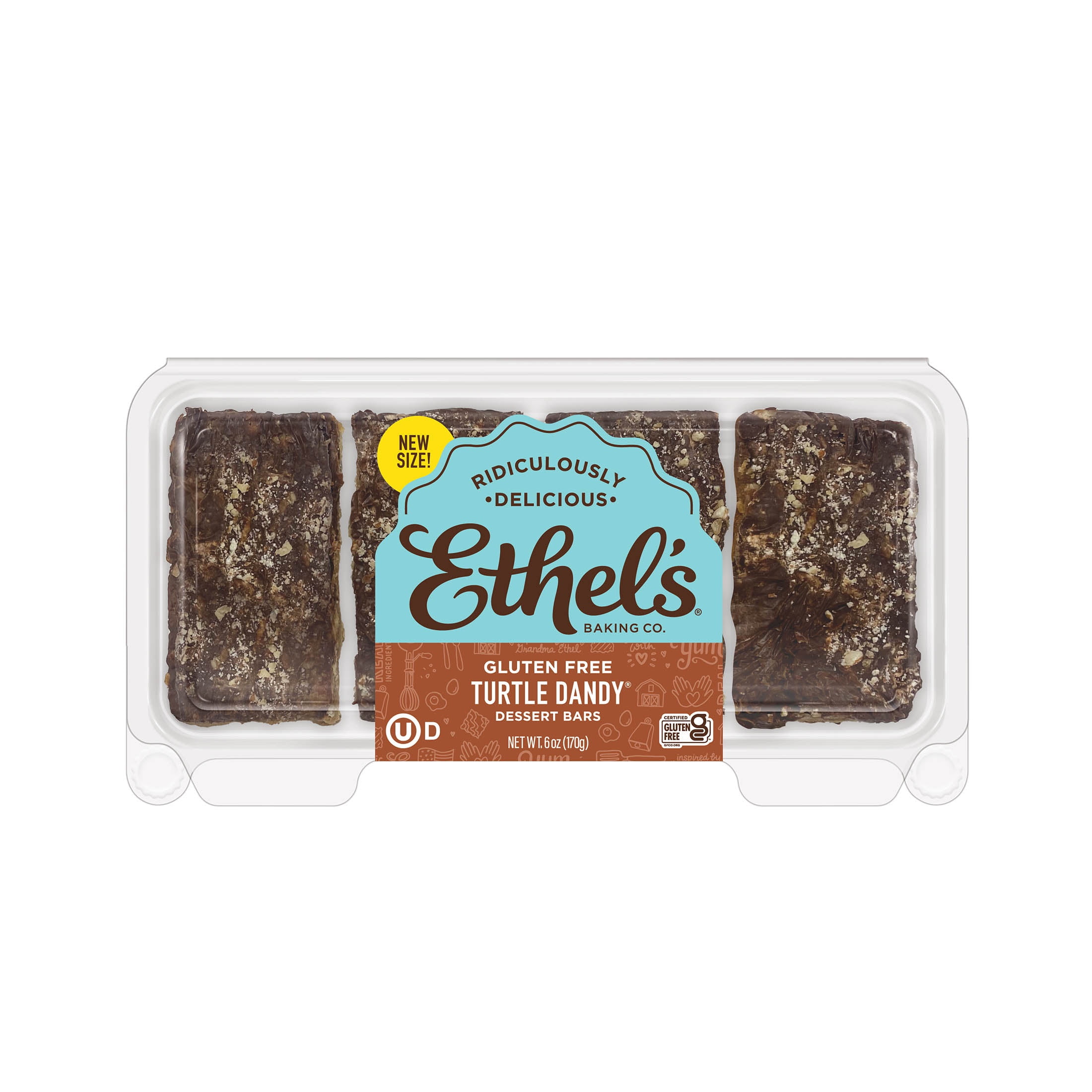 Ethel's Baking Co. Turtle Dandy Dessert Bars, Kosher, 1.5 oz, 4 Count ...
