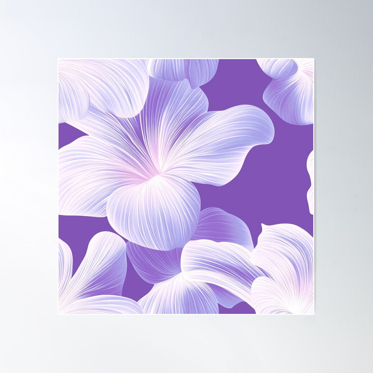 Etheral Purple Flowers Poster Wall Art, Modern Wall Decor For Living ...