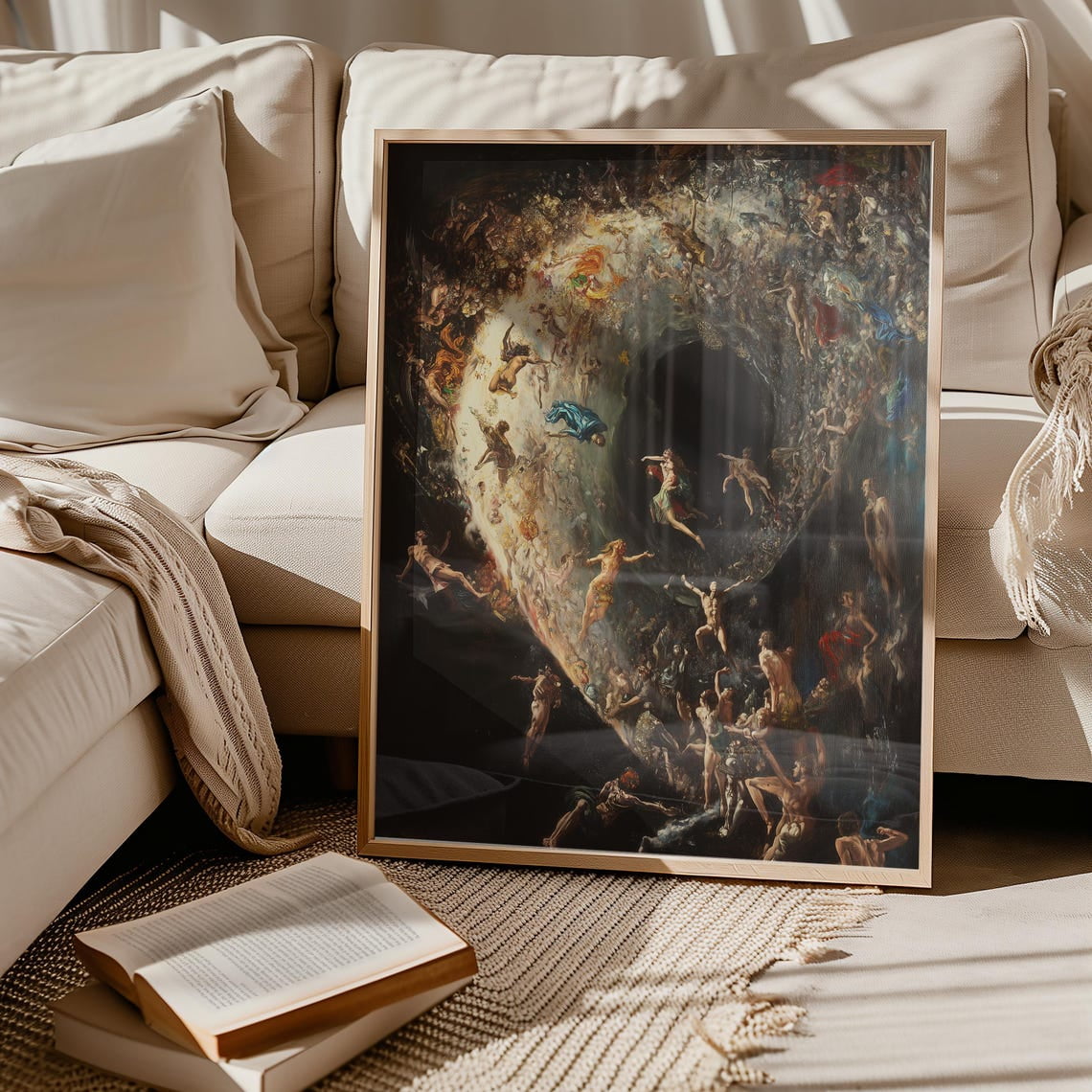 Ethereal Descent, Divine Chaos Art Print, Mythological Wall Art Wall ...