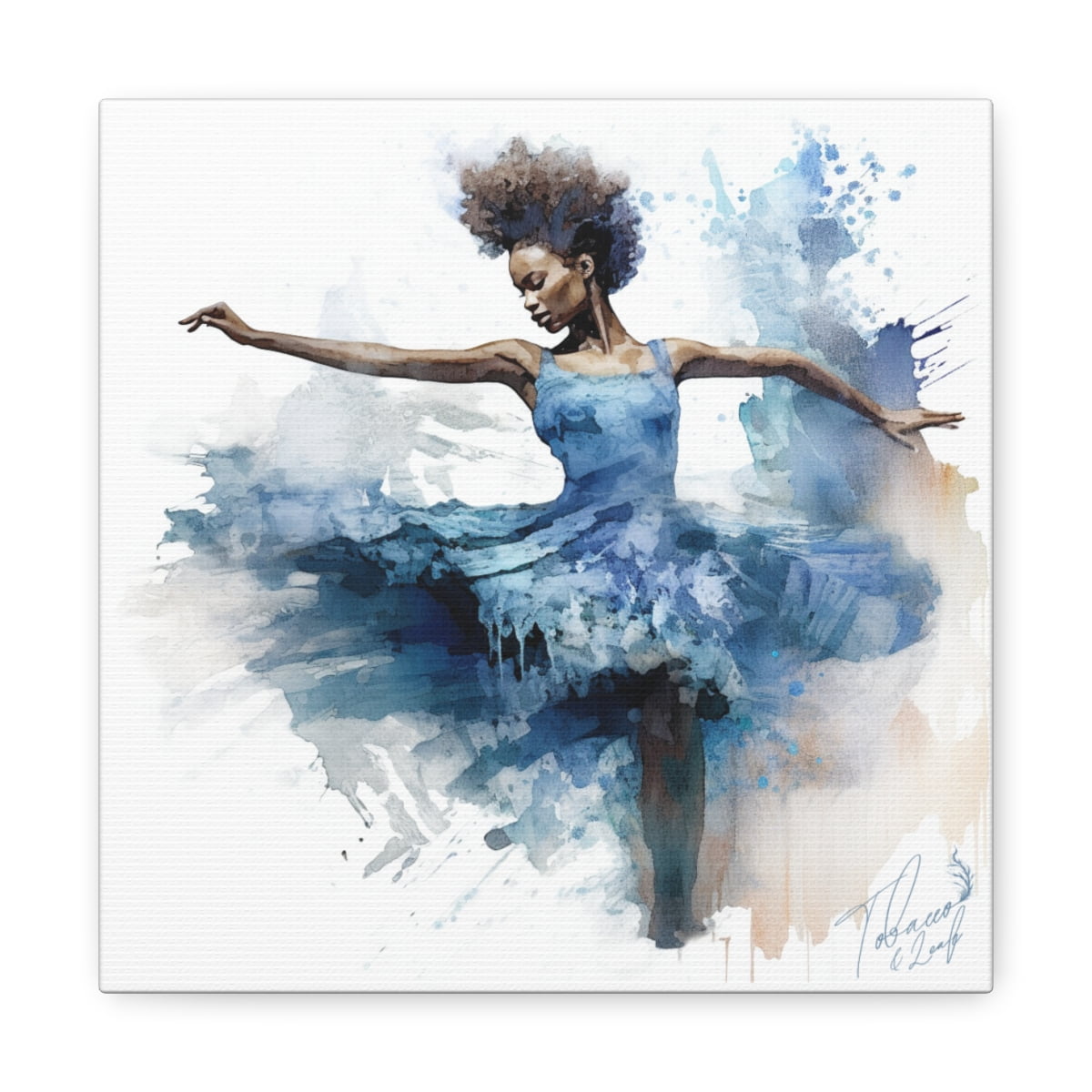 "Ethereal Elegance: The Blue Ballet Dancer" - Canvas Gallery Wrap ...