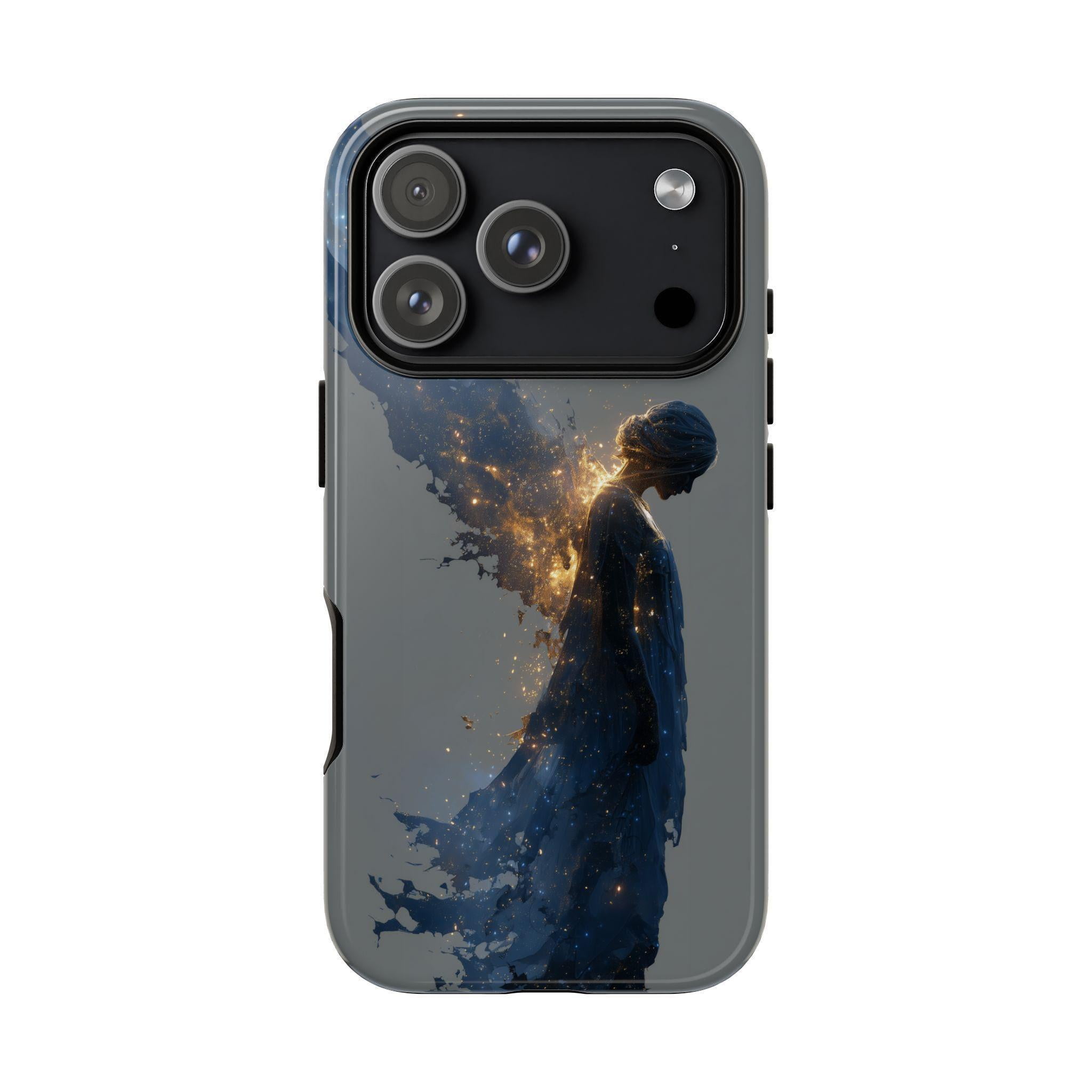 Ethereal Guardian Angel Woman Blue Heavenly Light Phone Case with ...