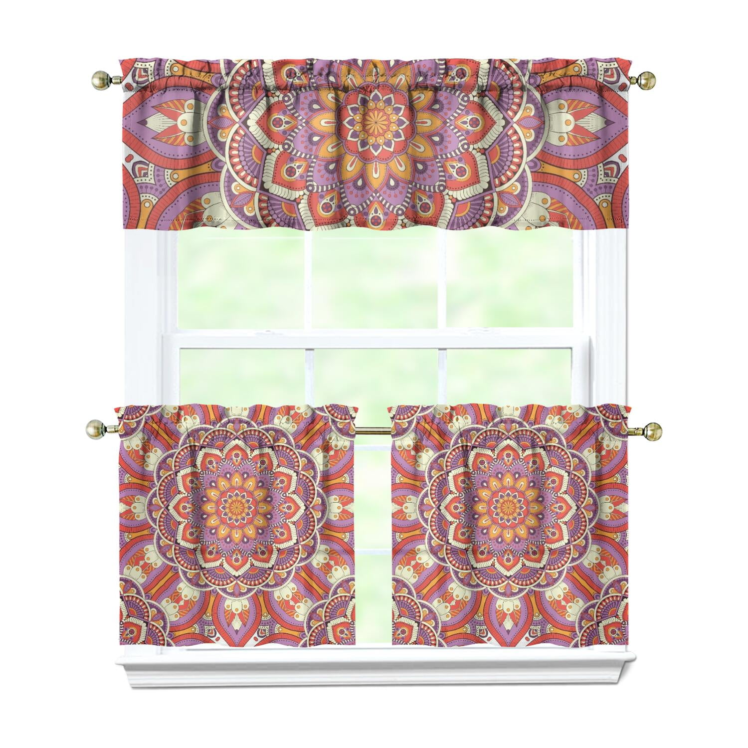 Ethereal Mandala Window Drapes - Dreamy Bohemian Curtain Set with ...