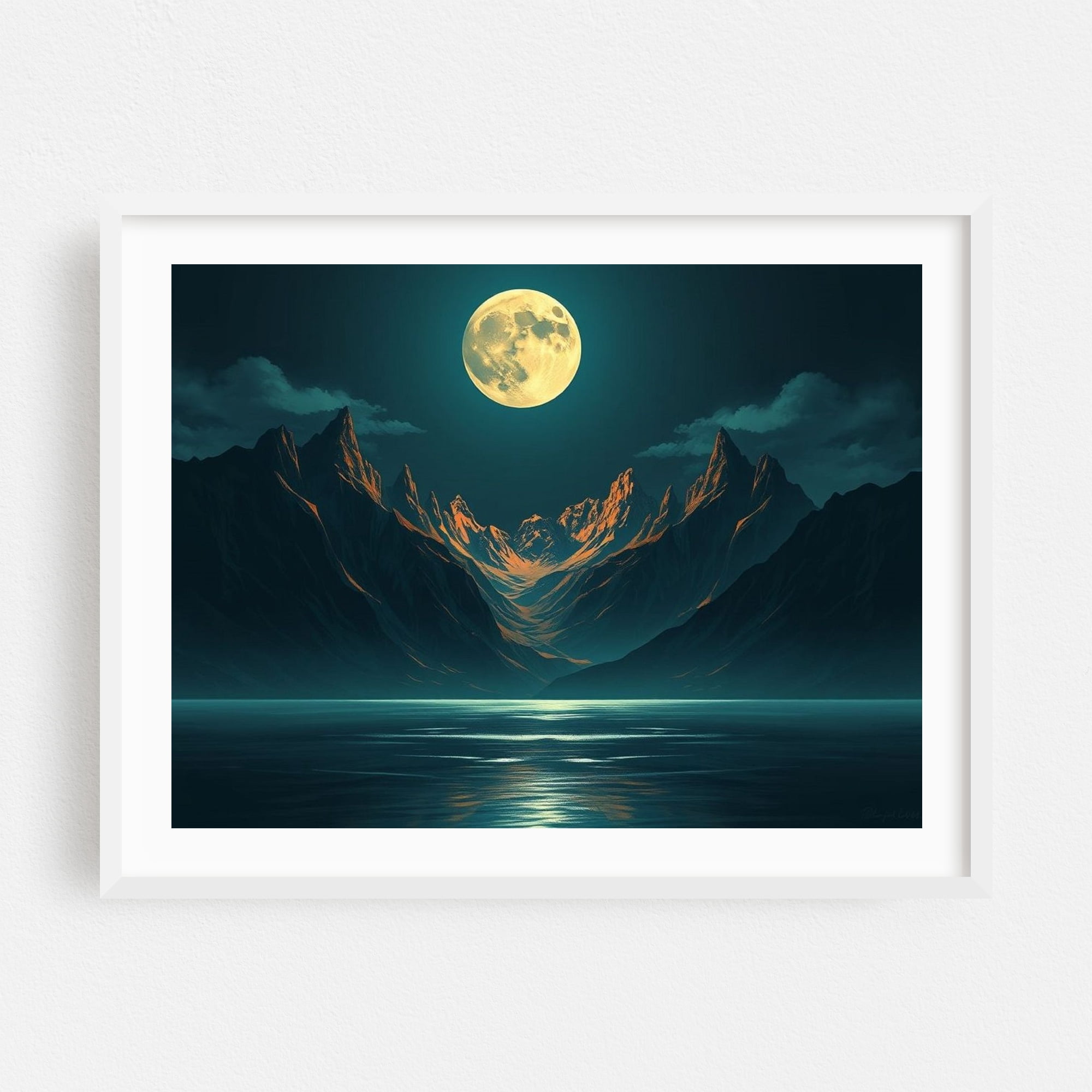Ethereal Moonlight Serenade Over Ancient Peaks - Illustration Moon ...