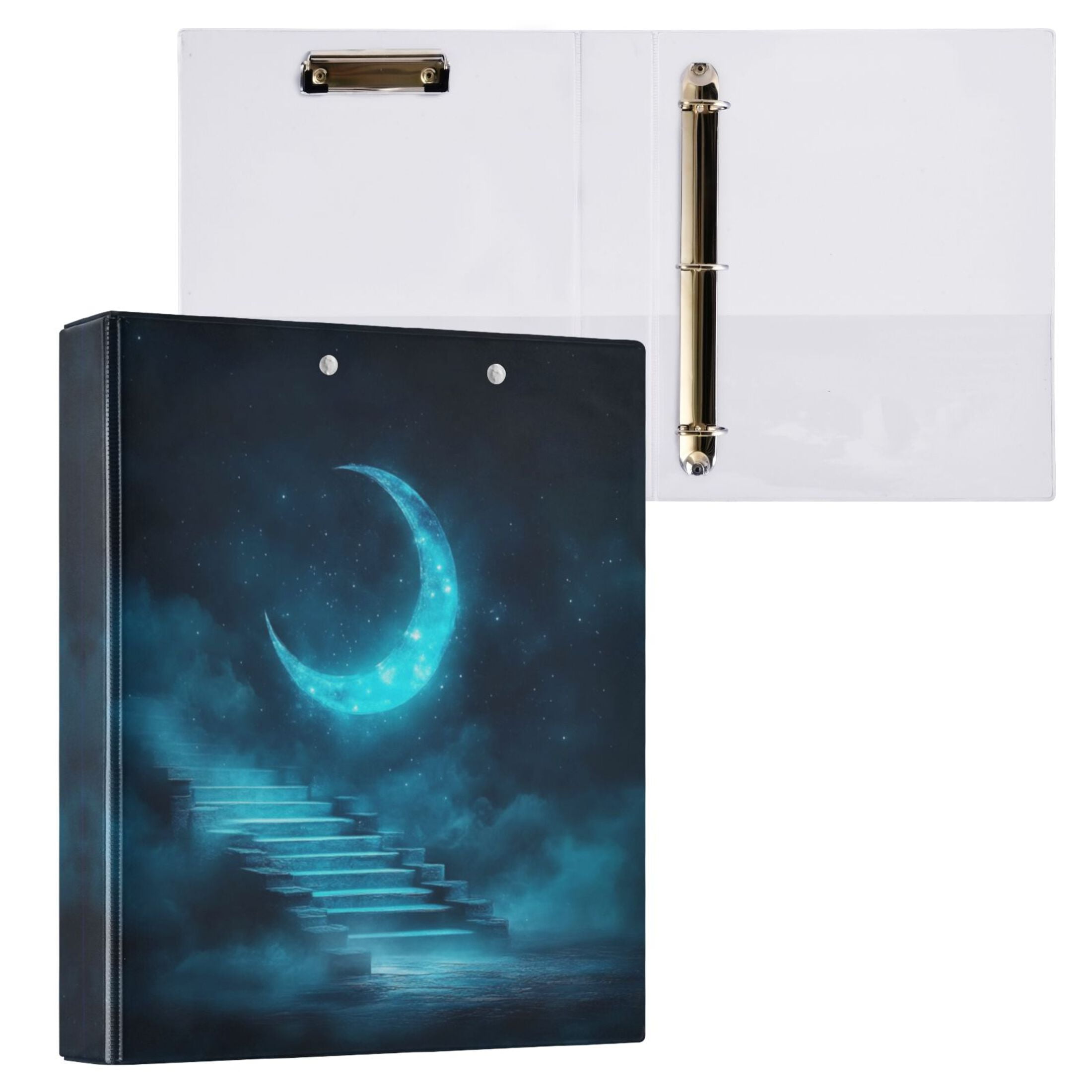 Ethereal Moonlit Night Background 3 Ring Hardcover Binders 1.5in Round ...