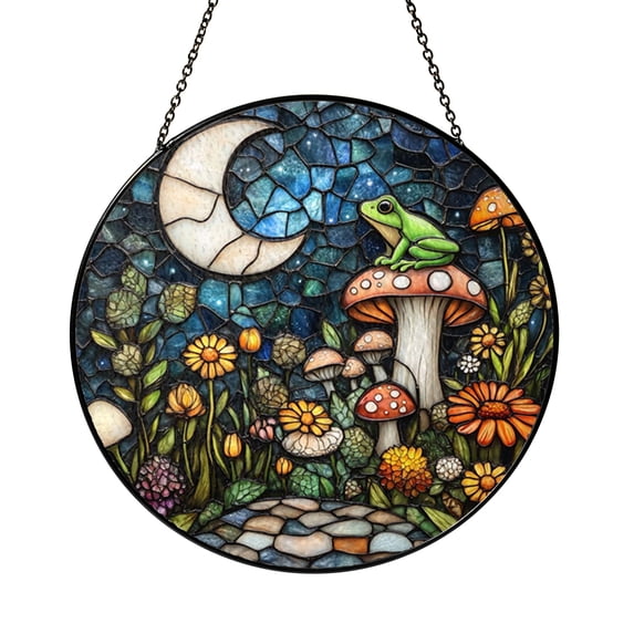 Ethereal Mushroom Glass Suncatcher – Decorative Window Hanging ...