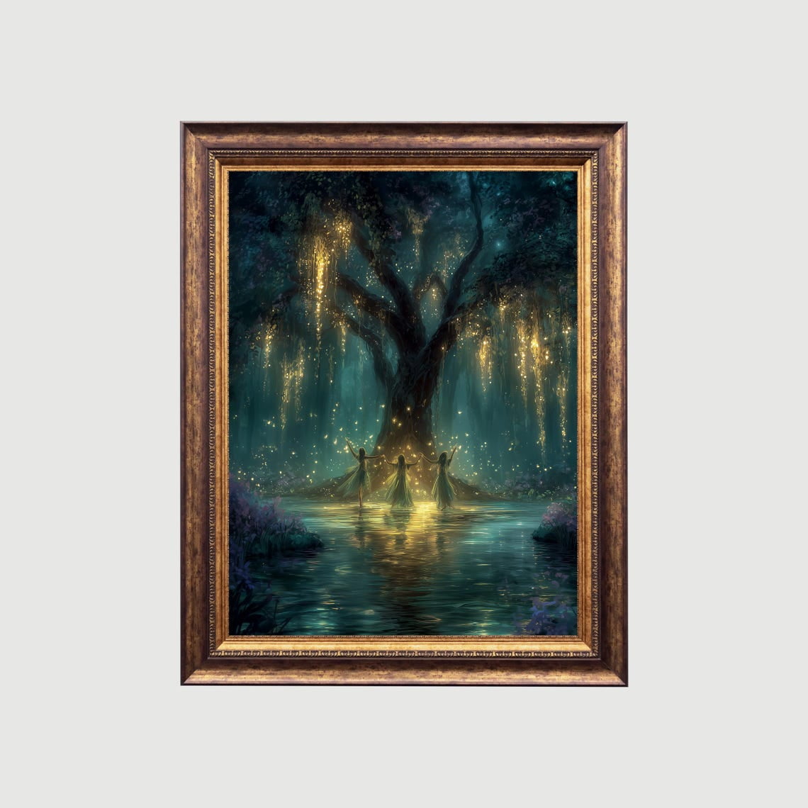 Ethereal Nymphs Dancing Mystical Nymph Dance, Dreamy Forest Wall Art ...