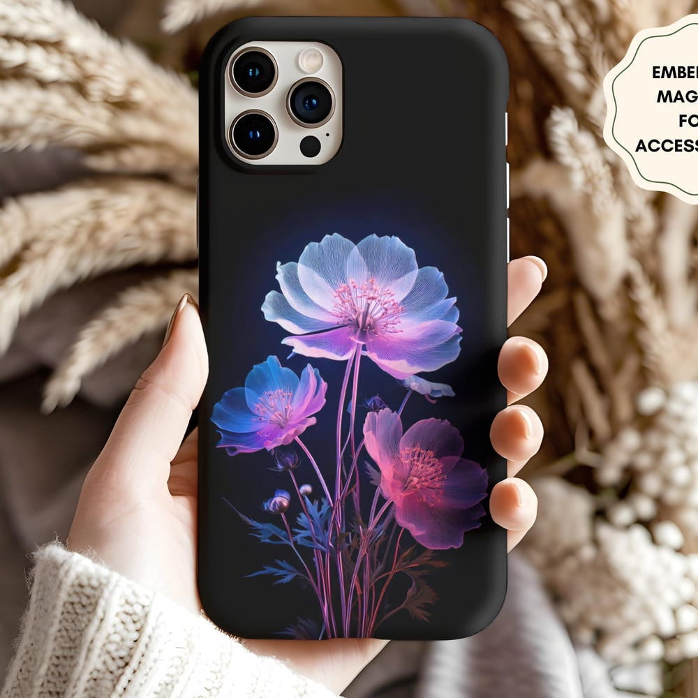 Ethereal Ombre Cottagecore Floral Phone Case with iPhone 17 to 11 Pro ...