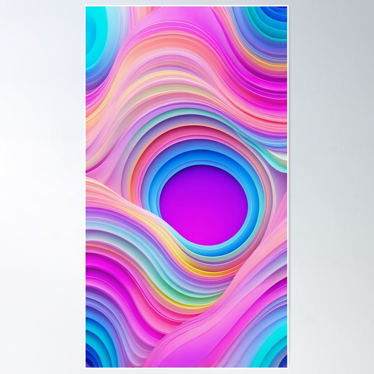Ethereal Spectrum Layered Neon Depths Poster Wall Art, Modern Wall ...