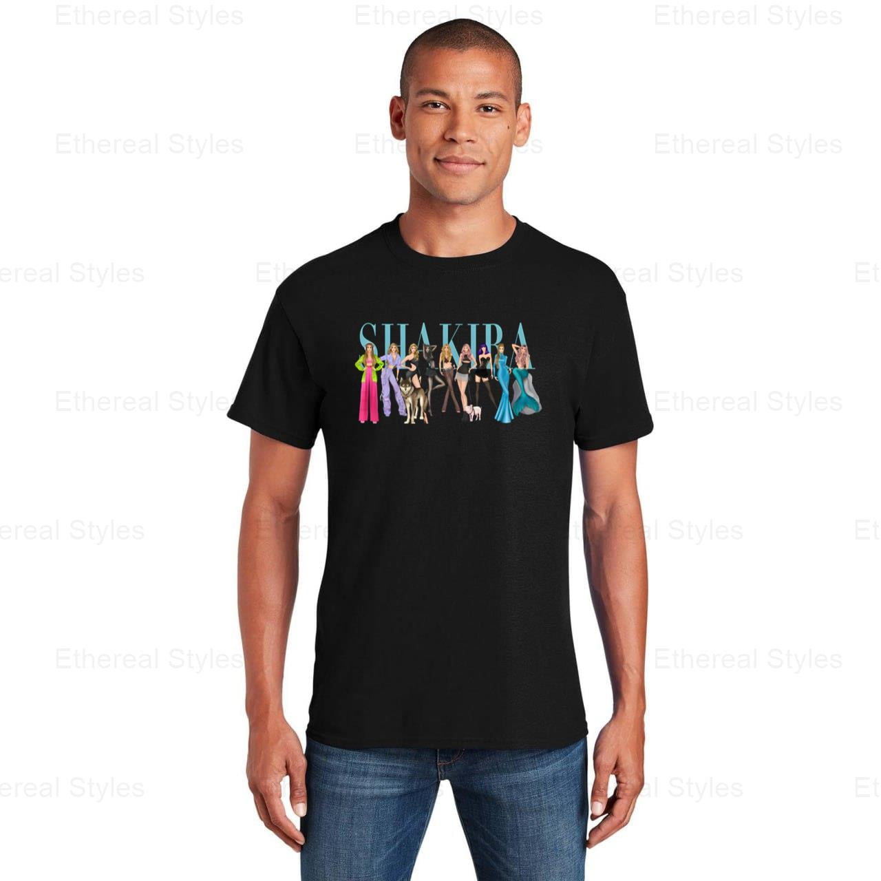 Ethereal Styles Shakira Iconic Looks Music Fan T-Shirt, for men & women ...
