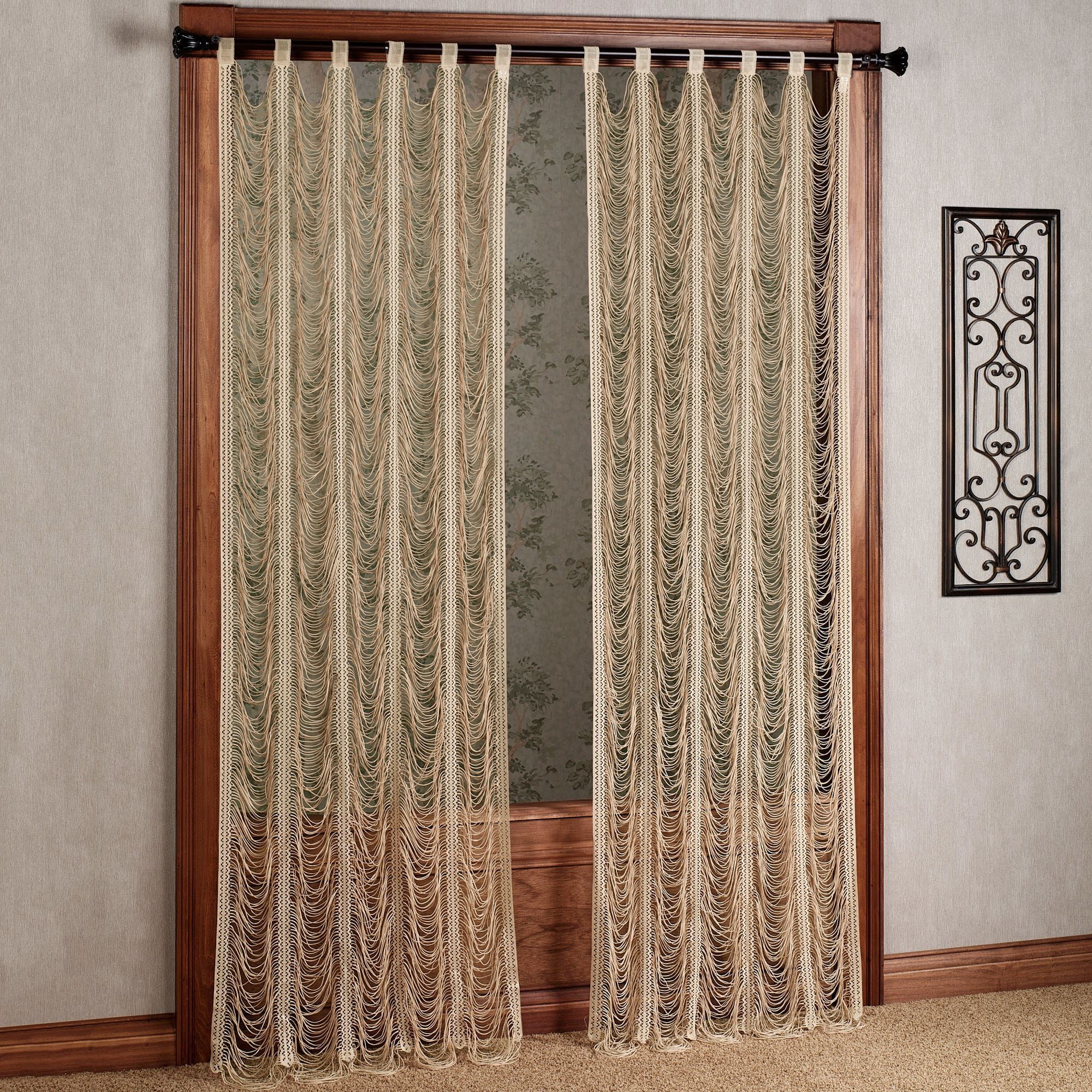 Ethereal Swag Lace Sorrento II Gold Window Tab Top Curtain Panel 54 x 84 Inches - Walmart.com