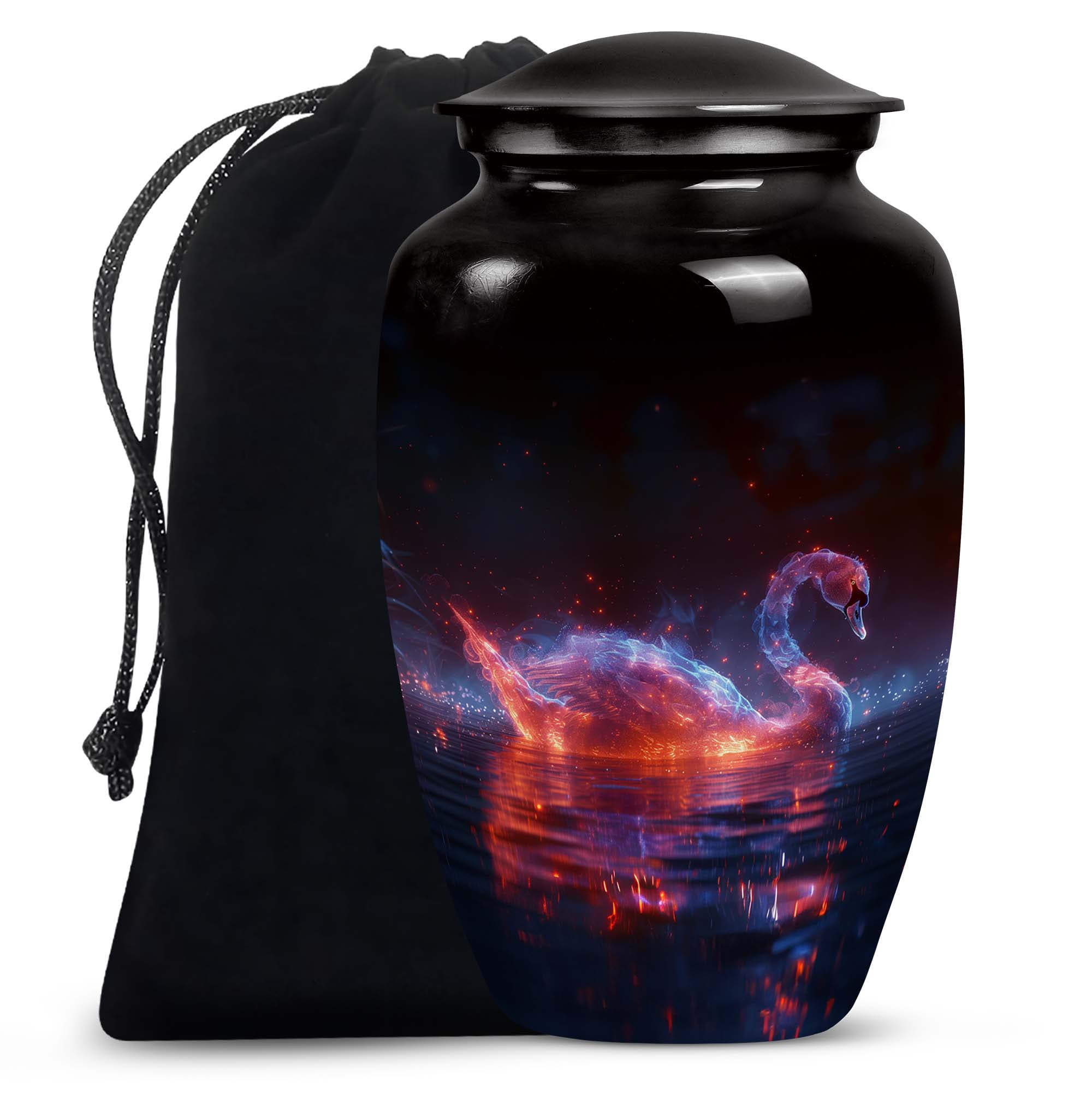 Ethereal Swan Embers - Adult Urn - Large Capacity Memorial Urn for ...