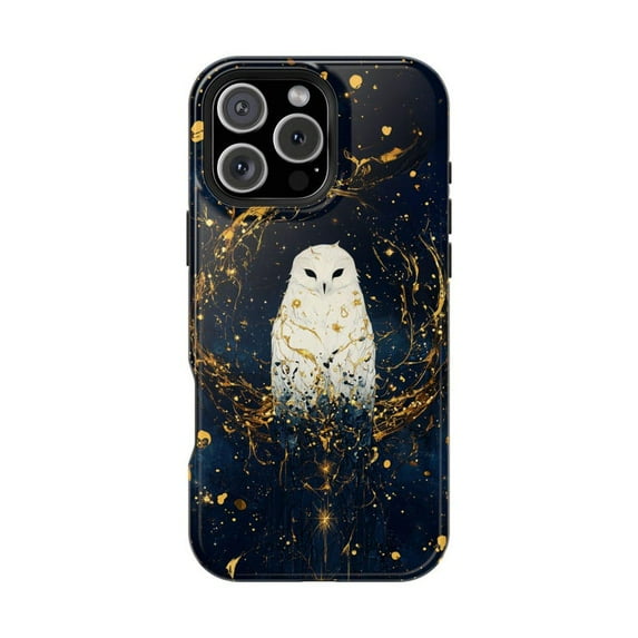 Ethereal White Owl Bird with Golden Sparkle Case for iPhone 11,12,13,14 ...