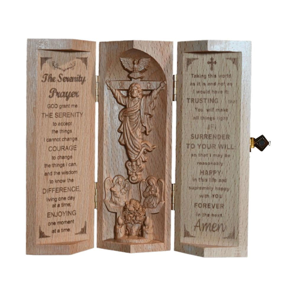 EtherealEdge Natual Serenity Prayer Christian-Gifts, Catholic-Wooden ...