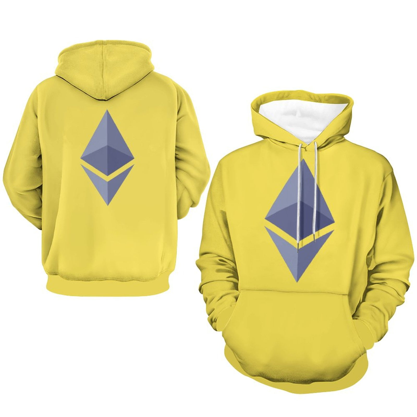 Ethereum Logo Hoodies for Men Women, Pullover Hoodie with Kangaroo ...