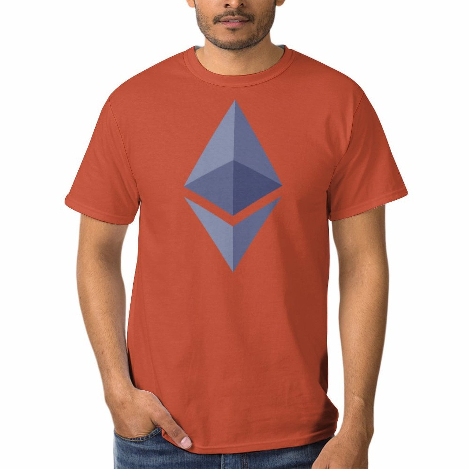 Ethereum Logo T-Shirts for Men, Casual Crew Neck Tee Shirts, Unisex ...