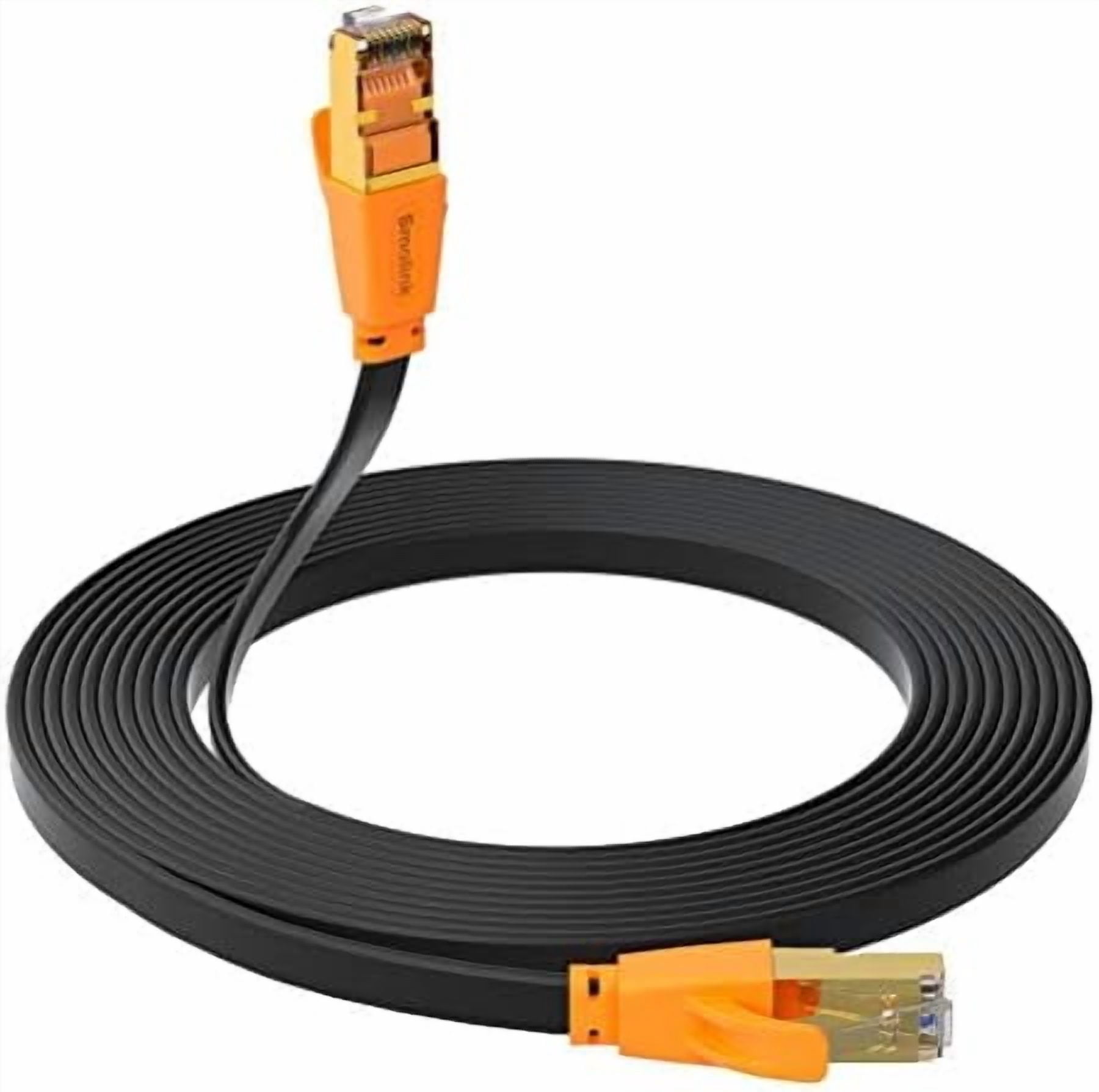 Ethernet , 35ft Flat Cat8 LAN Wire, Plated RJ45, 2000MHz, Patch Cord ...