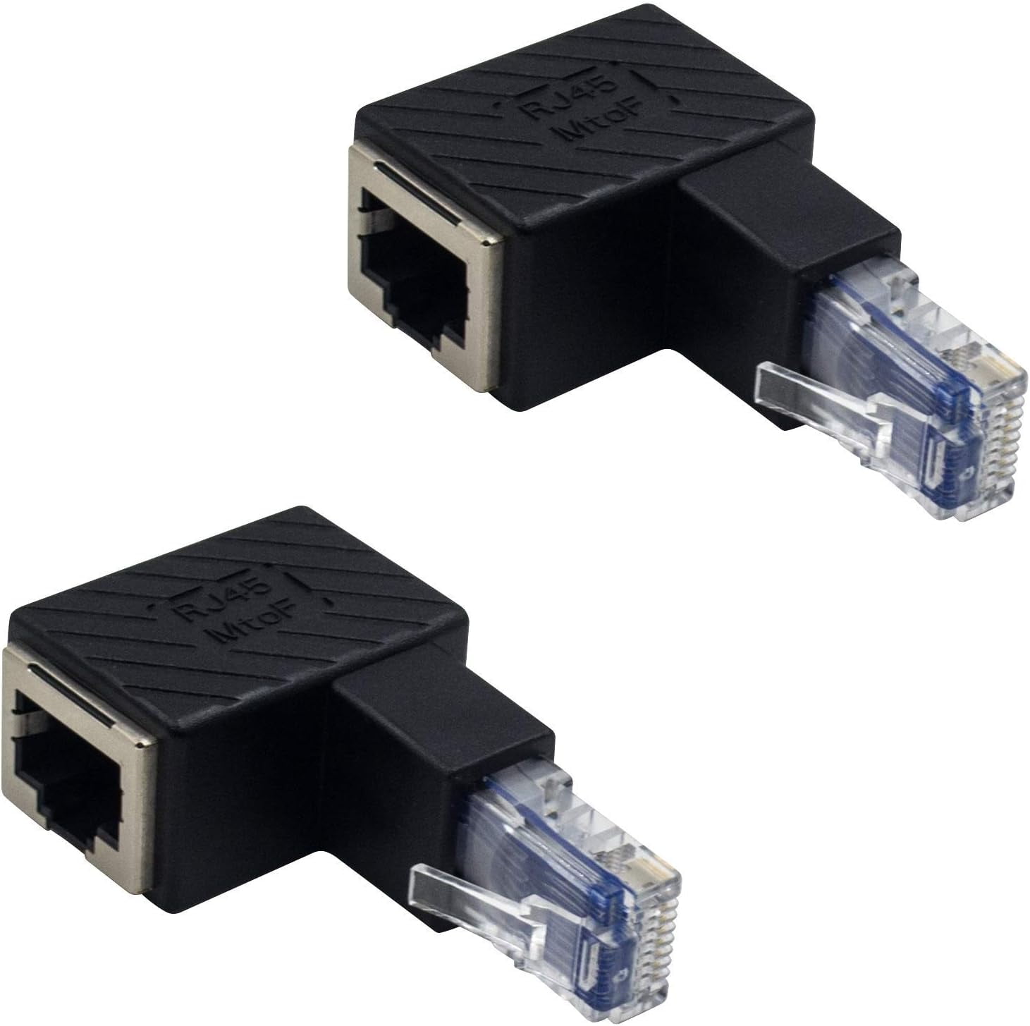Ethernet Adapter 90 Degree, Down Angled RJ45 Male to Female Ethernet ...