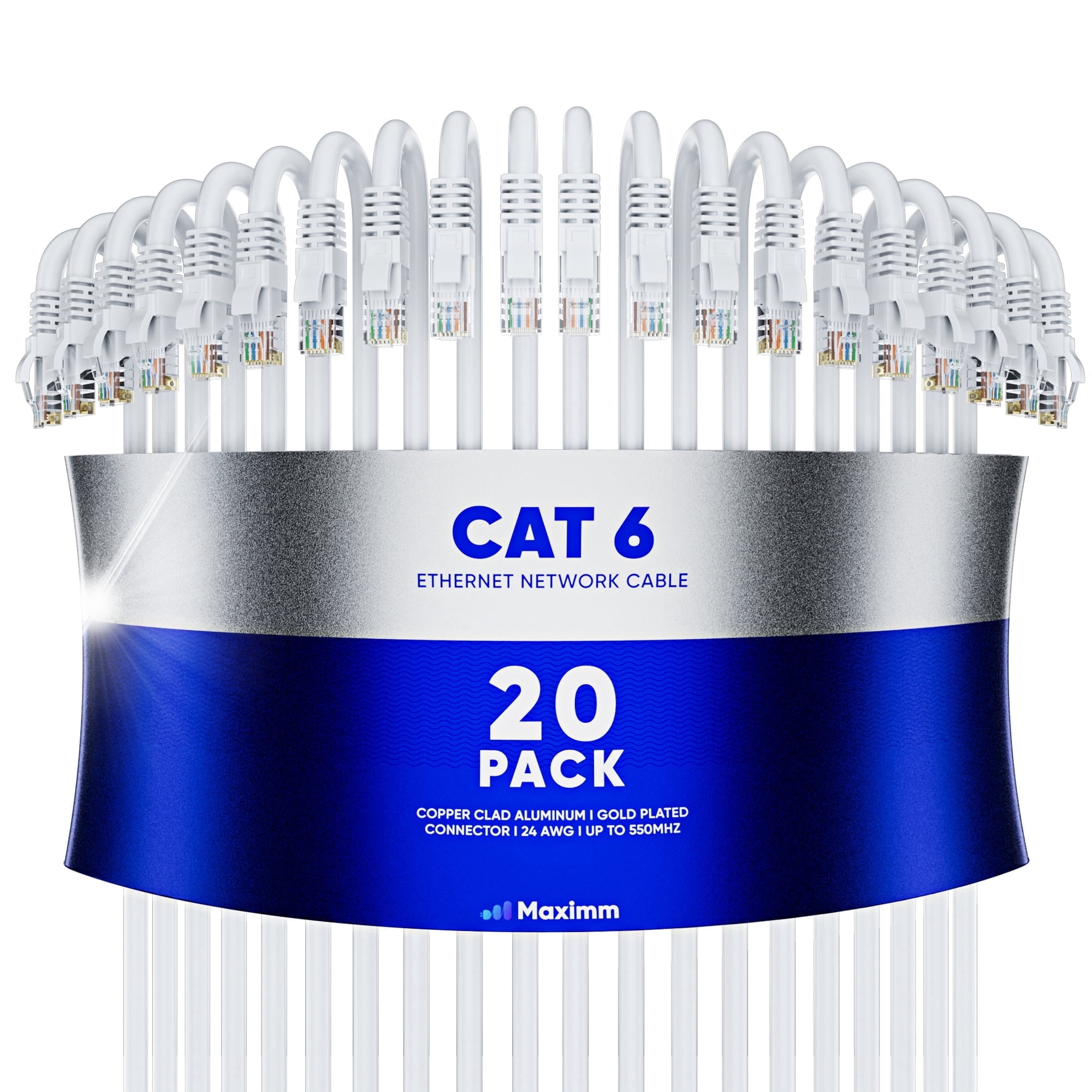 Ethernet Cable 0.6 ft CAT6 High Speed Internet Network LAN Patch Cable ...