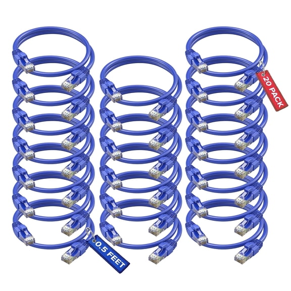 Maximm Cat6 Ethernet Cable 10-Pack 20 ft – CCA LAN Network Patch Cords ...