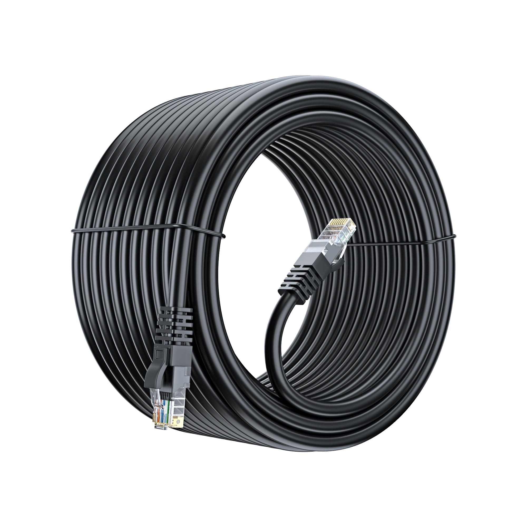 Ethernet Cable 100 Ft Black Cat 6 High Speed LAN Network Internet Cord ...
