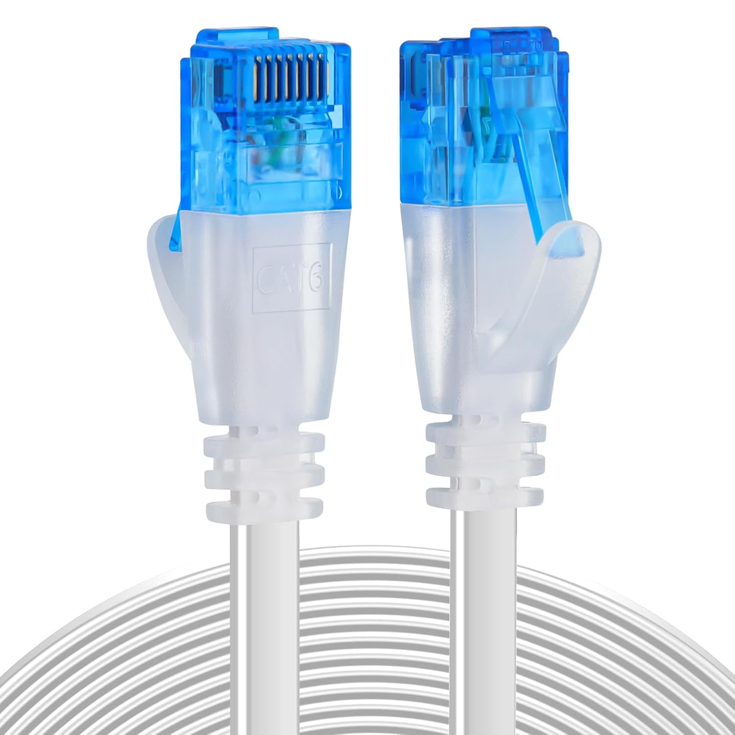 Ethernet Cable 100 ft High Speed Cat 6 Flat Network Cable with Rj45 ...