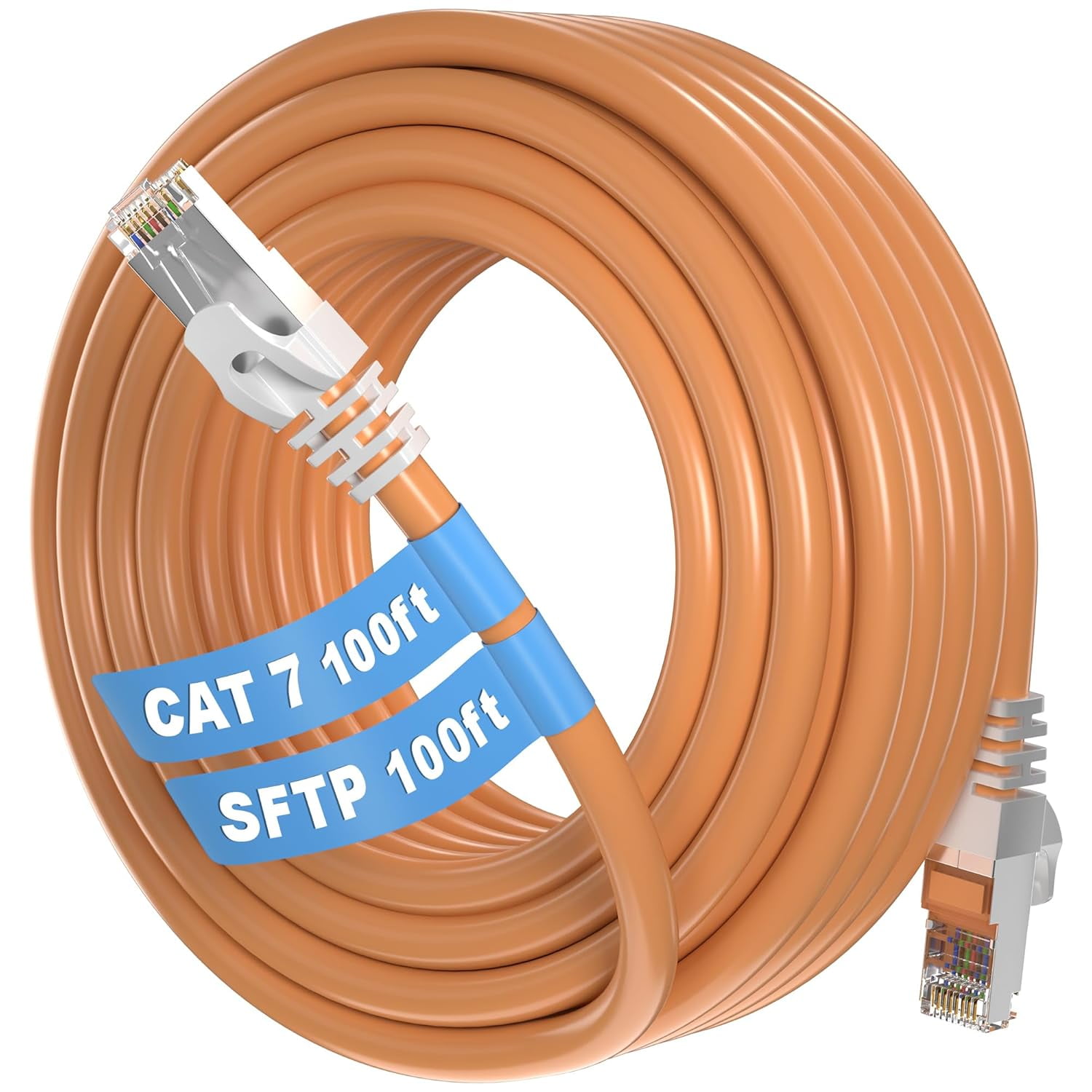Ethernet Cable 100ft, Cat 7 Outdoor Cable SFTP Triple Shielded Ethernet ...