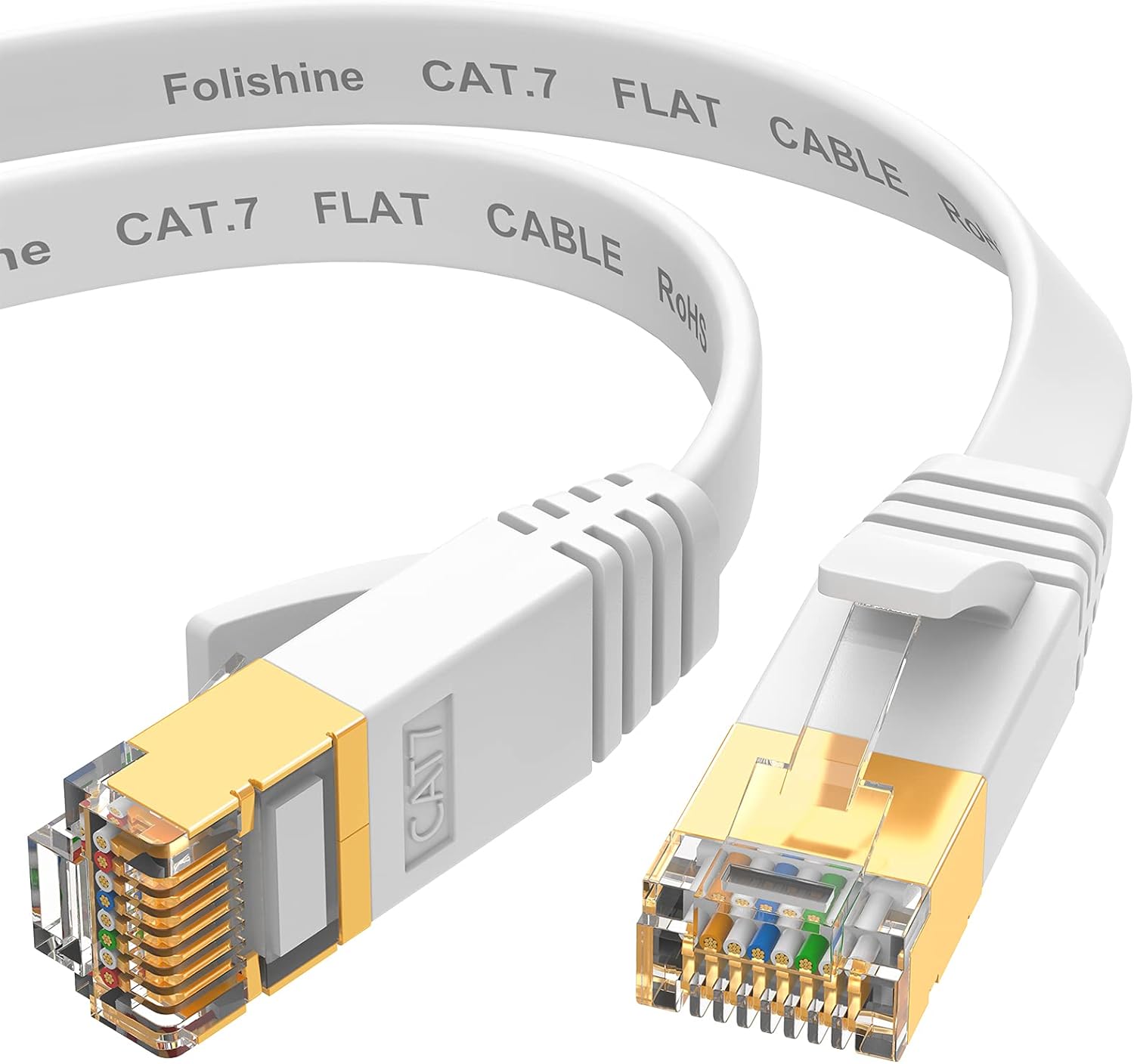 Ethernet Cable 15 ft, Cat7 High Speed Ethernet Cable, Flat LAN Patch ...