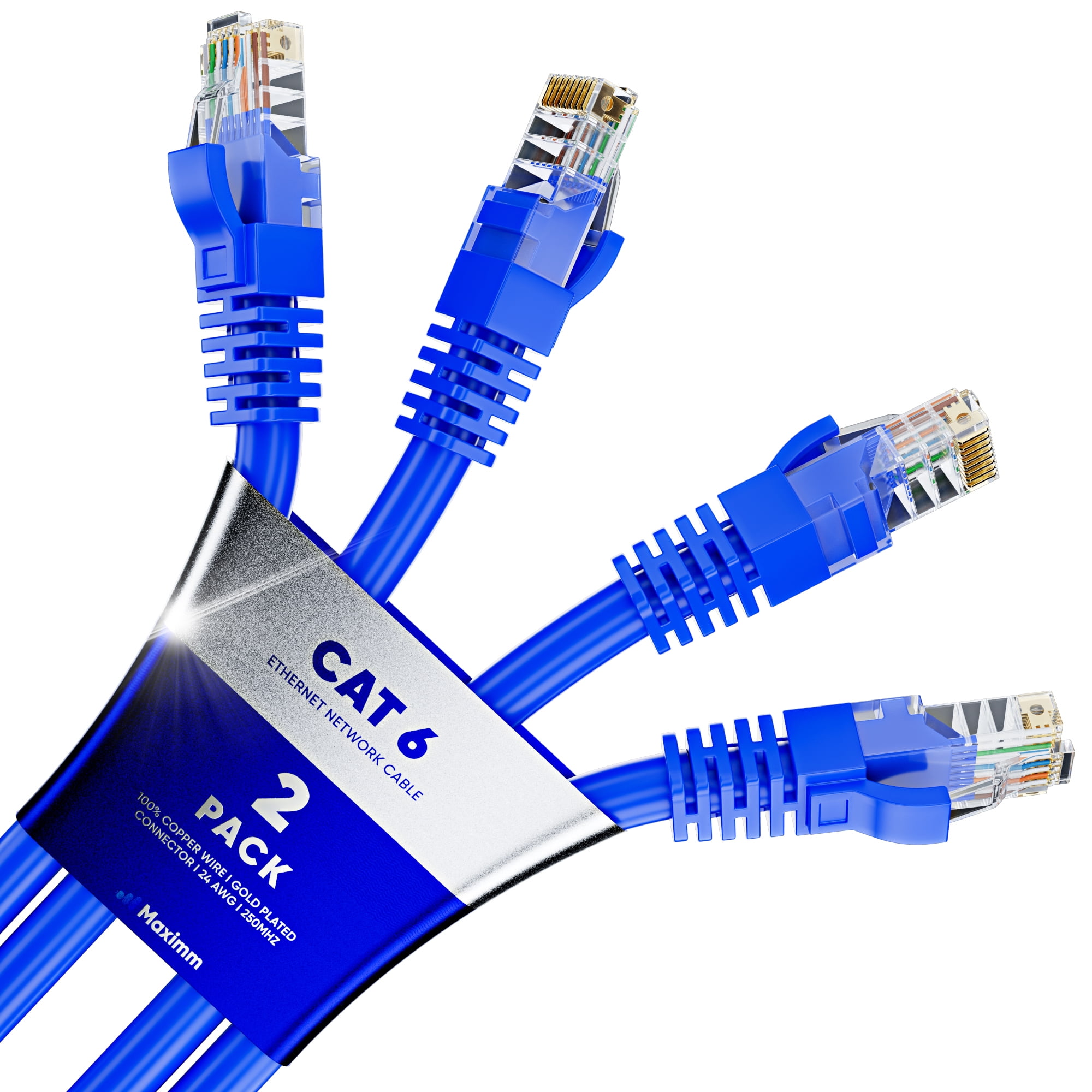 Ethernet Cable, 20 Feet. Cat 6 (2 Pack) High Speed LAN Network ...