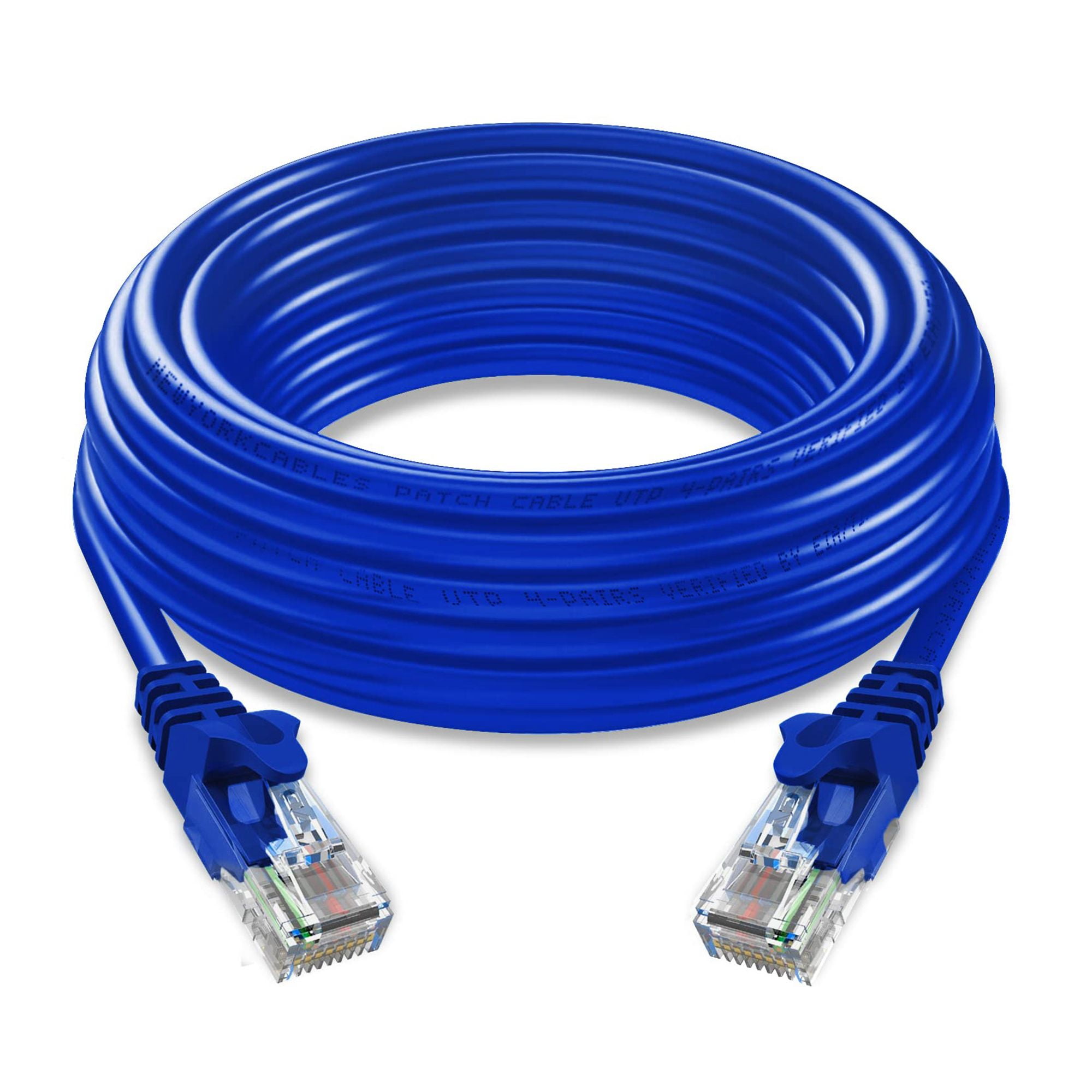 Ethernet Cable 30 ft Long Cat 6 Computer Internet Patch Cord High Speed ...