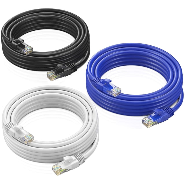 Ethernet Cable 3ft Cat 6 Pure Copper, UL Listed, LAN UTP Cat6, RJ45 ...