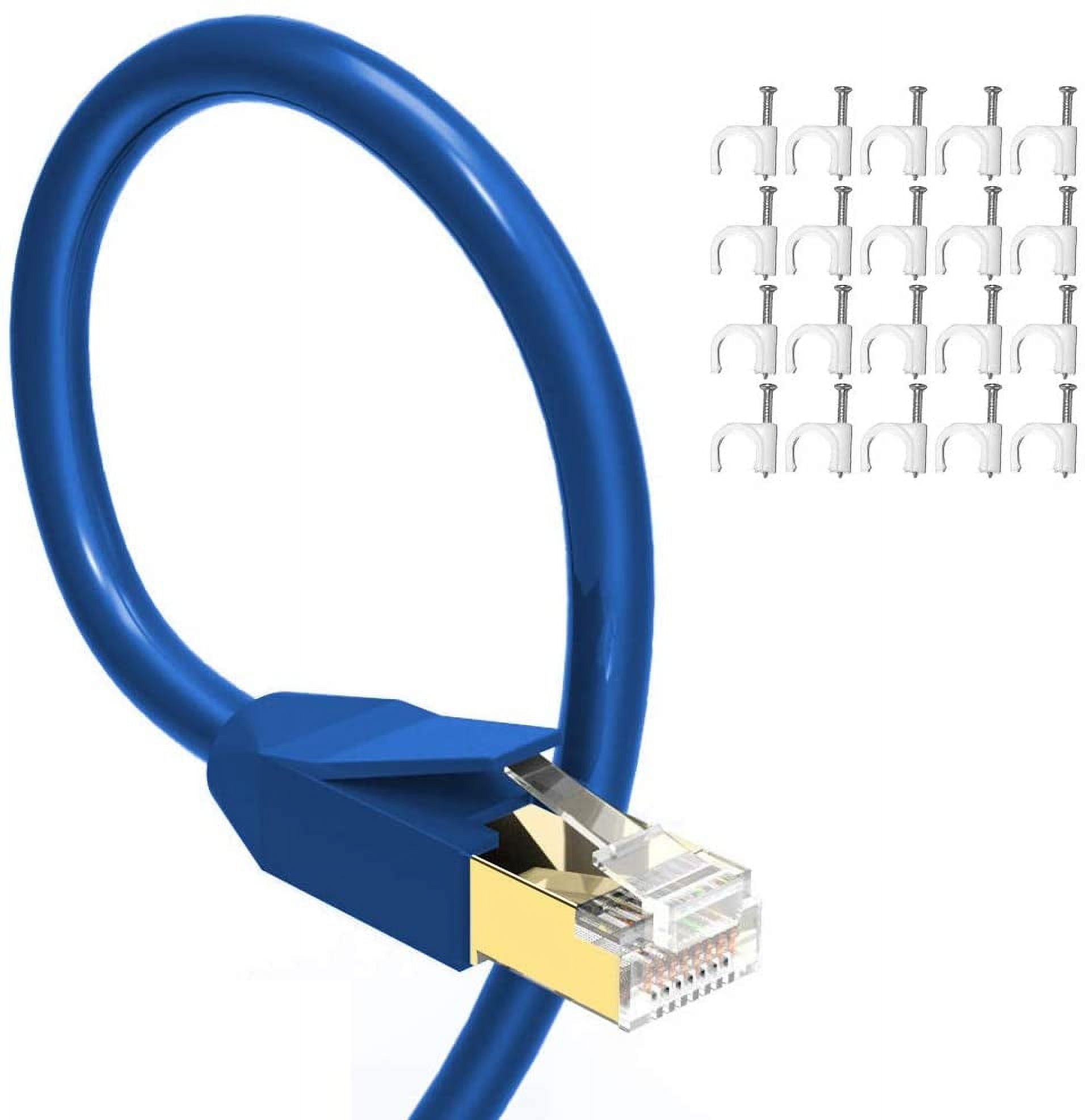 Ethernet Cable 50 ft, GLANICS CAT 8 Internet Cable with 20 clips, RJ45 ...