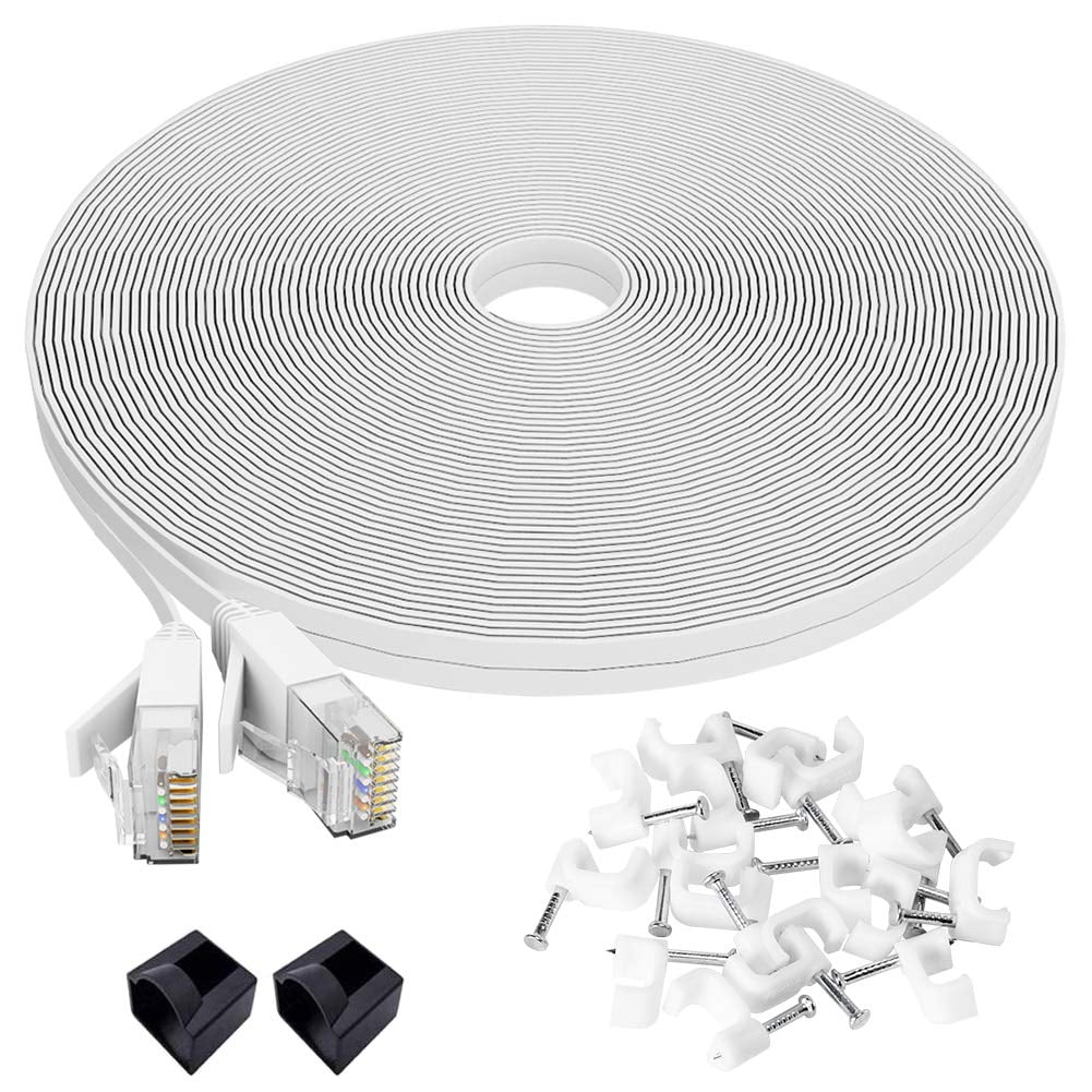 Ethernet Cable, Cat 6 Internet LAN Network Patch Cords, Long Flat Cat6 ...