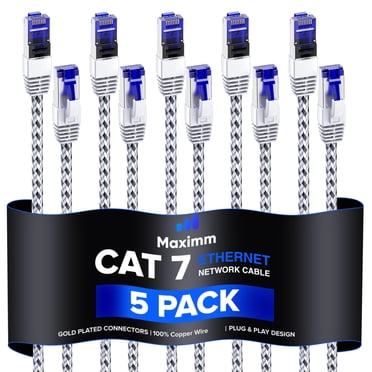 QualGear RJ45 Cat 7 Ethernet Patch Cable, 10Gpbs High-Speed Cable ...