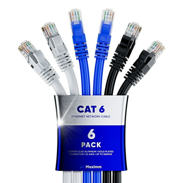 Ethernet Cable & Cat6 Network Cable, 1 ft, Multi Color LAN Rj45 ...