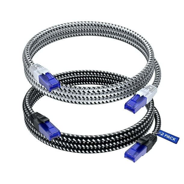 Ethernet Cable & Cat6 Network Cable,1 ft, Super-Durable Black and White ...
