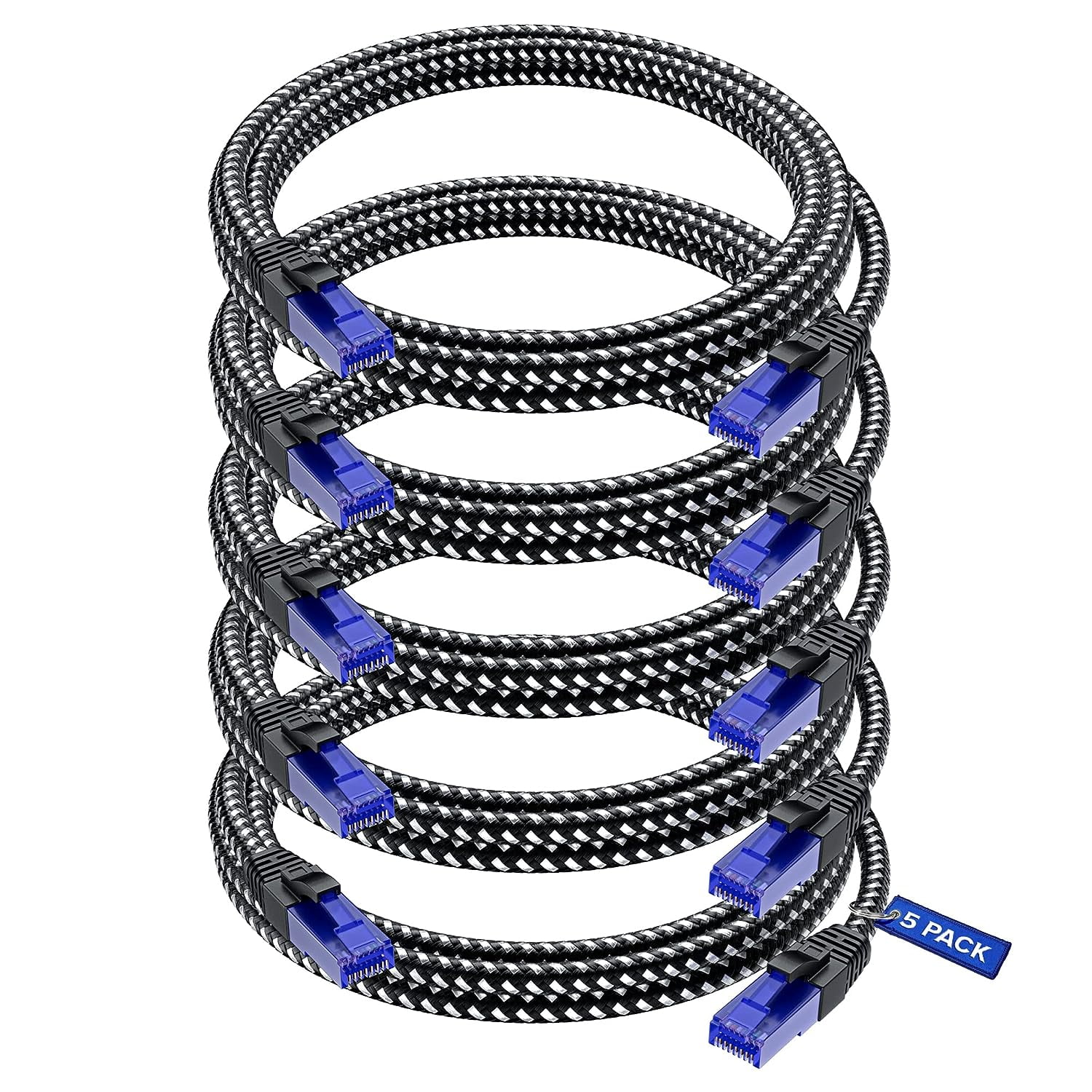 Ethernet Cable & Cat6 Network Cable,12 ft, Super-Durable Black Braided ...