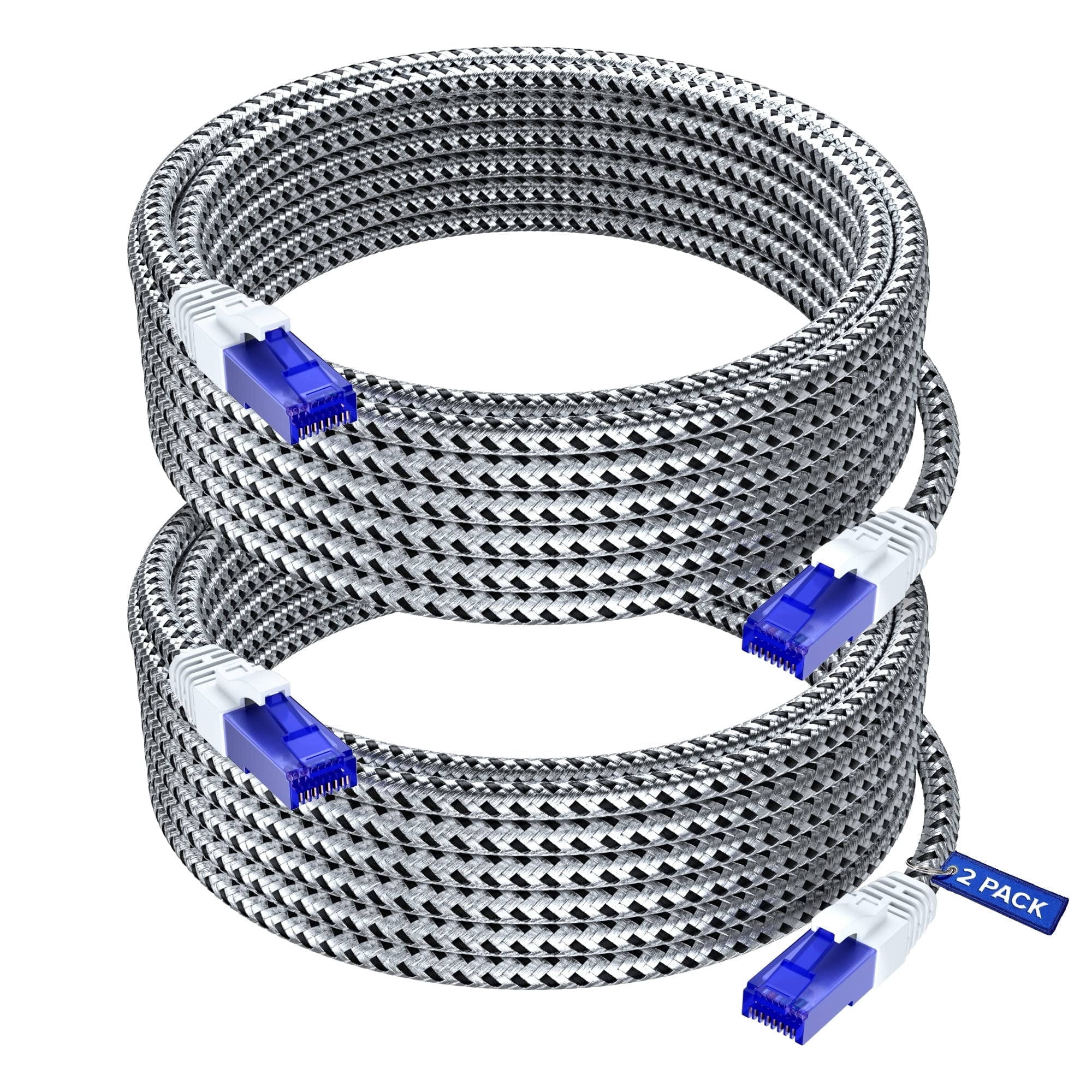 Cat 6 Ethernet Cable 25 ft, Braided Network Cable Cat6 with RJ45 ...